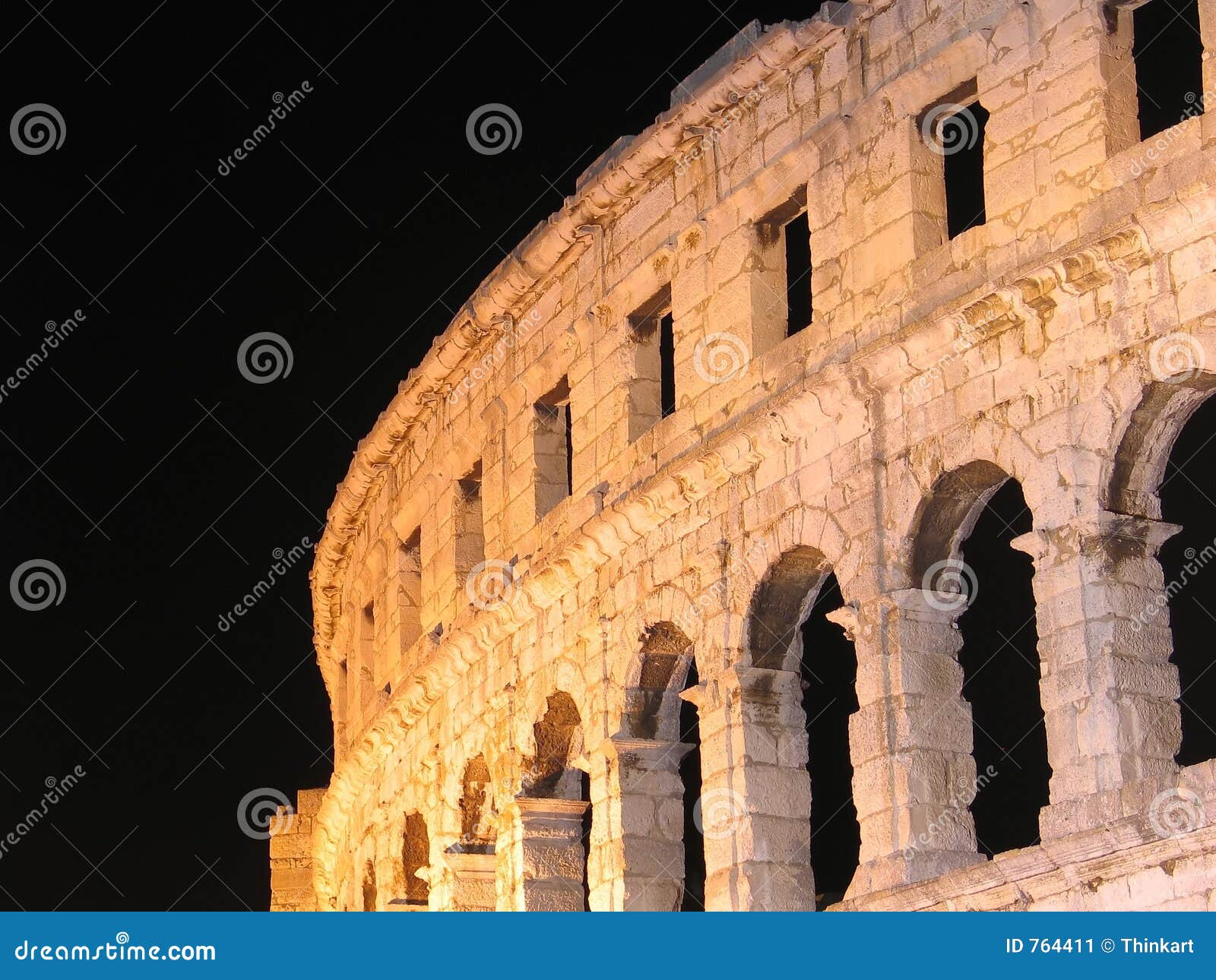 Ancient Roman Arena in Pula, Croatia Stock Image - Image of christian ...