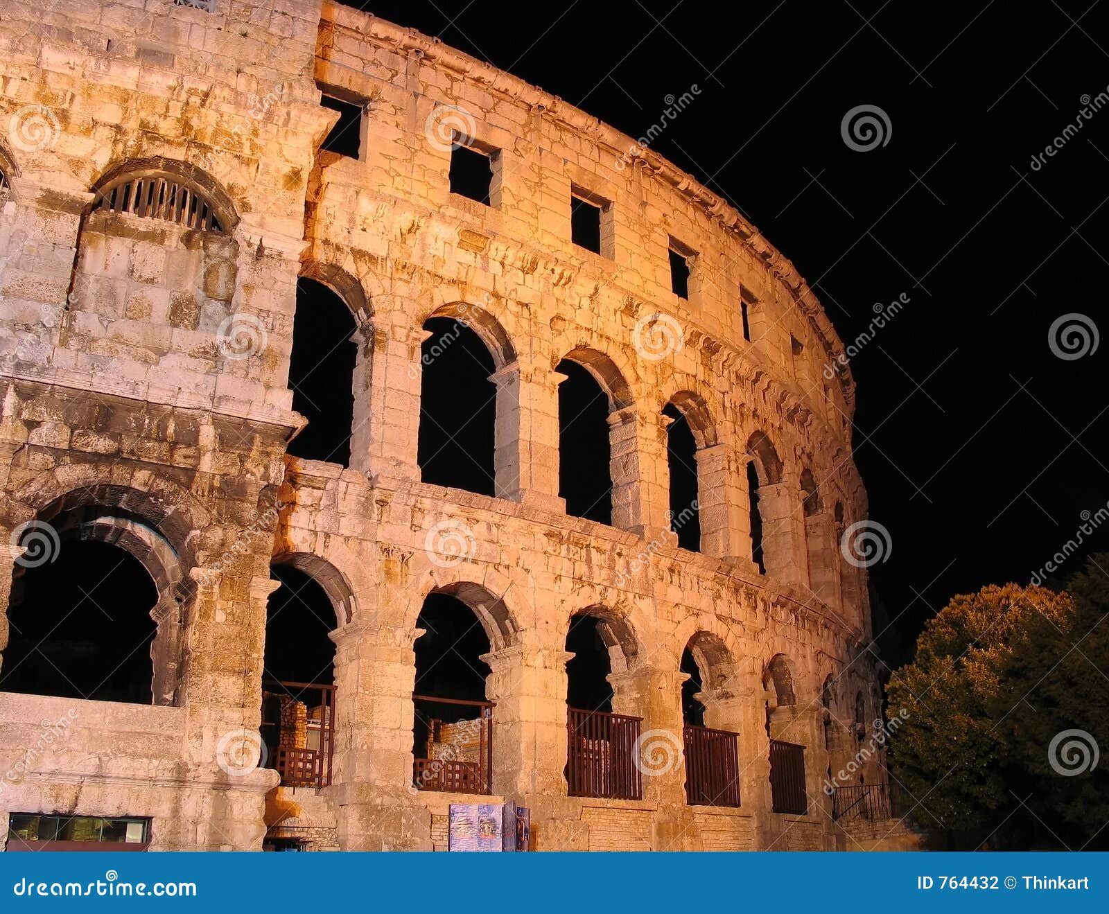 Ancient Roman Arena in Pula, Croatia Stock Photo - Image of pride ...