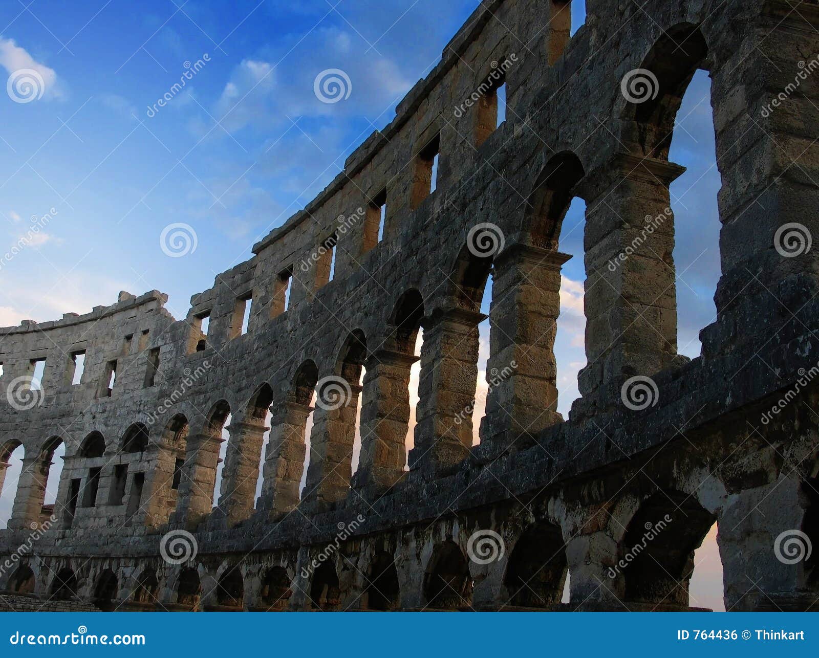 Ancient Roman Arena in Pula, Croatia Stock Photo - Image of preserve ...