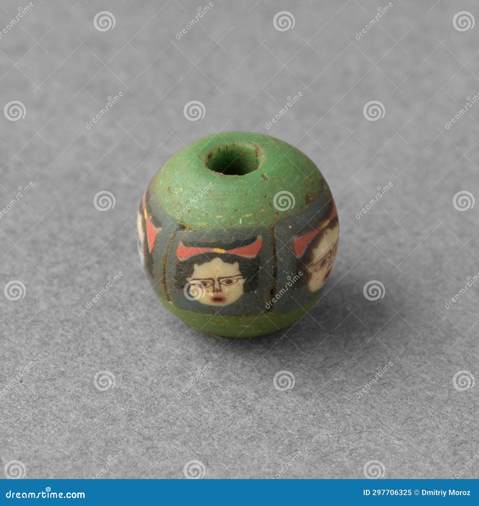 Ancient Roman Bead with Faces Stock Image - Image of technique ...
