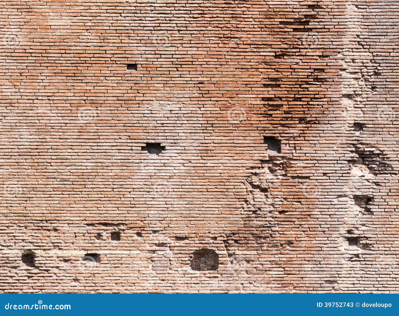 Ancient Roman Brick Wall stock image. Image of terra - 39752743
