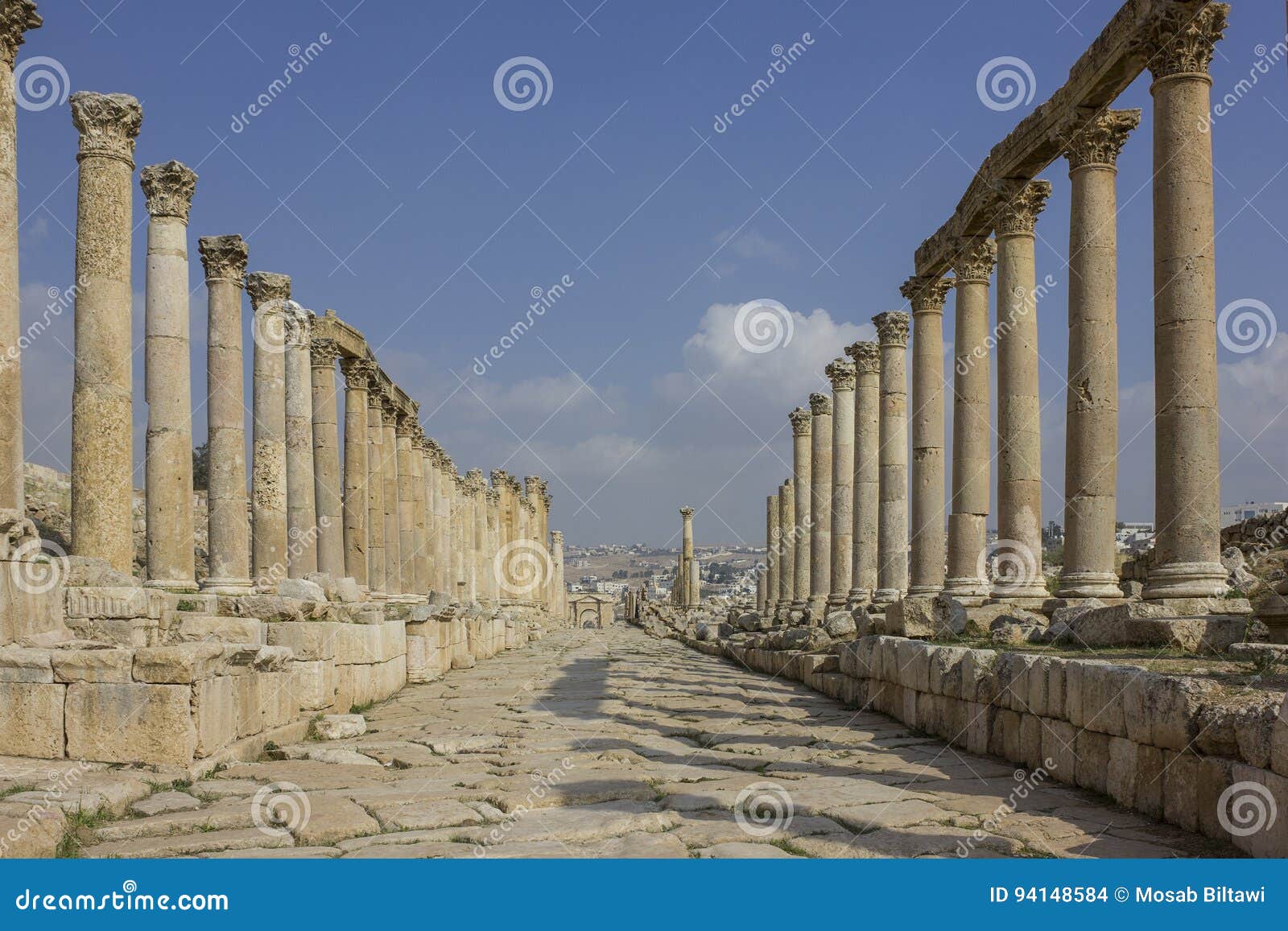 Ancient Roman City of Gerasa Modern Jerash Stock Photo - Image of ...