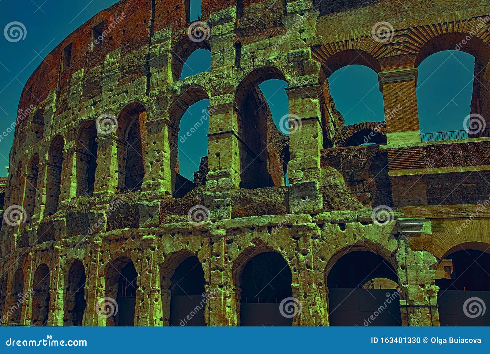 Ancient Roman Colosseum in Rome, Italy. on the Sunset. Stock Photo ...