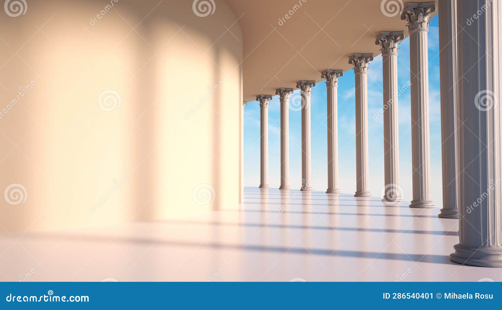 Ancient Roman Column Ruins in Elliptical Arrangement Stock Illustration ...