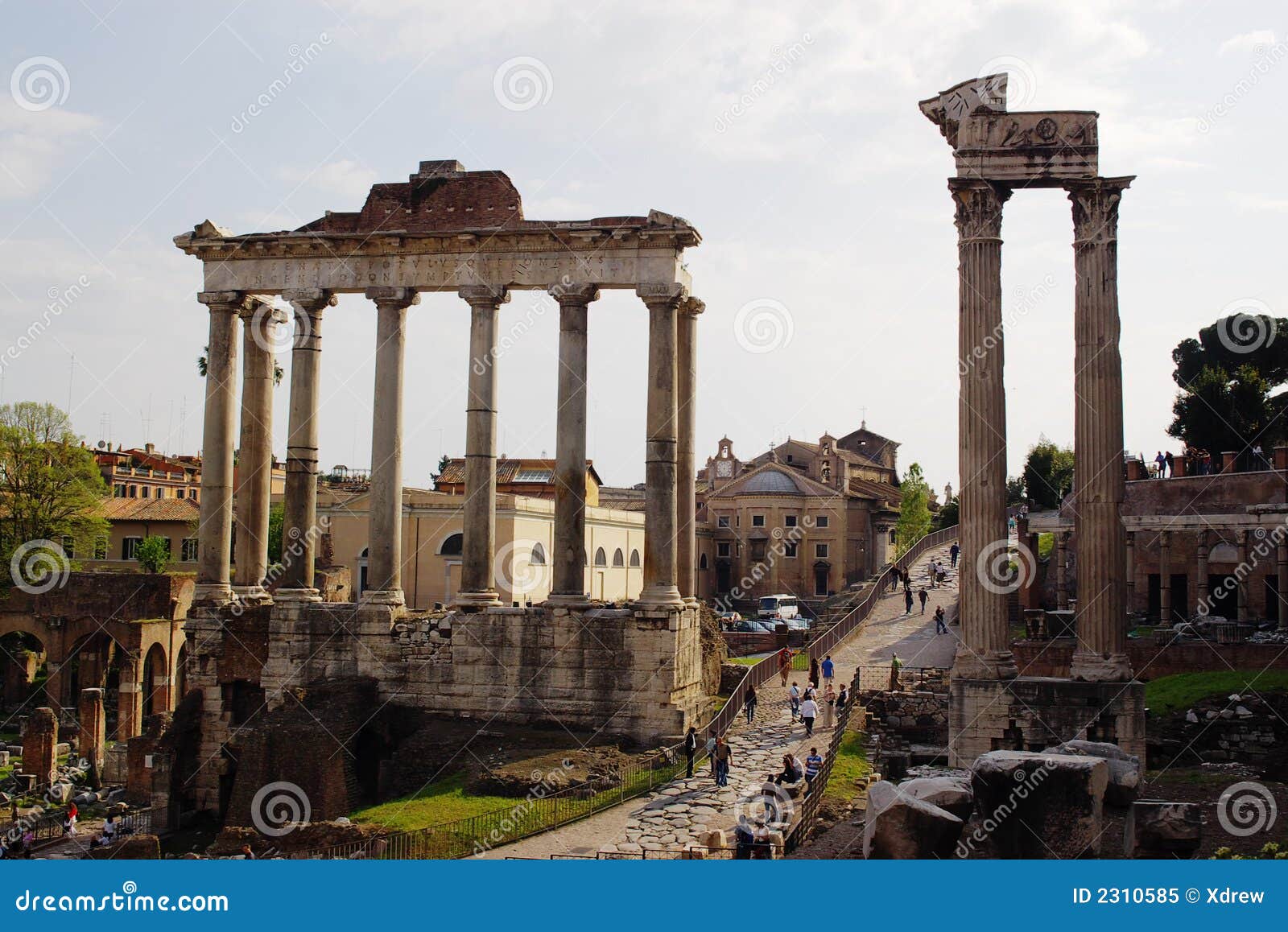 Ancient roman columns stock image. Image of cement, arch - 2310585