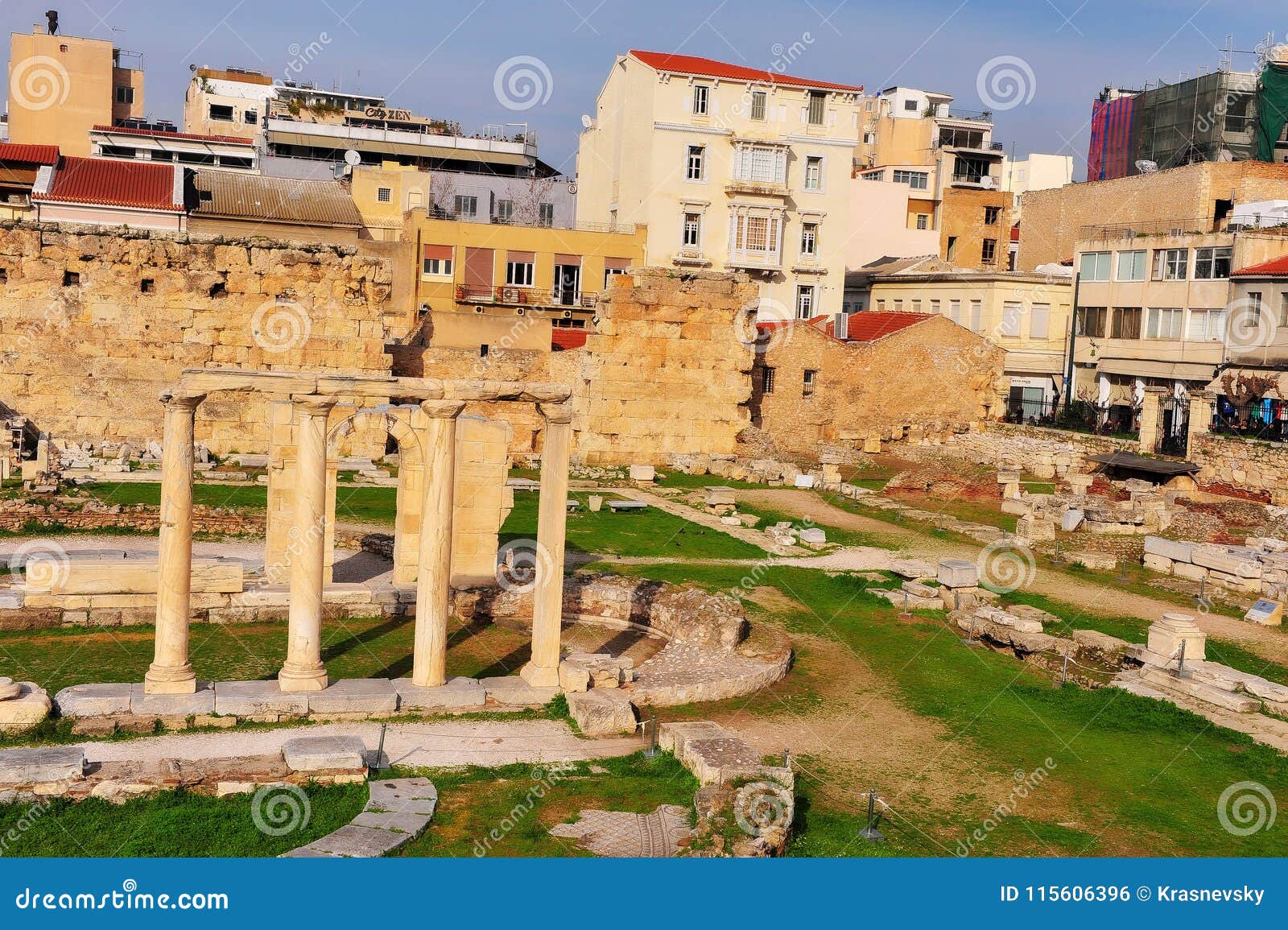 Ancient Roman Columns in Athens Stock Photo - Image of athens, travel ...