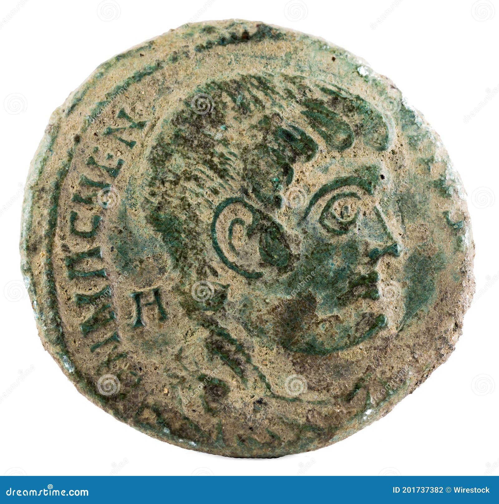 Ancient Roman Copper Coin of Emperor Magnentius Stock Photo - Image of ...