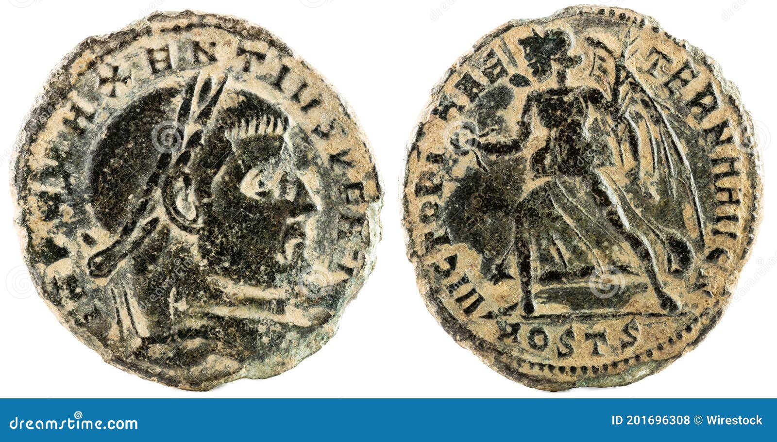 Ancient Roman Copper Coin of Emperor Maxentius Stock Photo - Image of ...