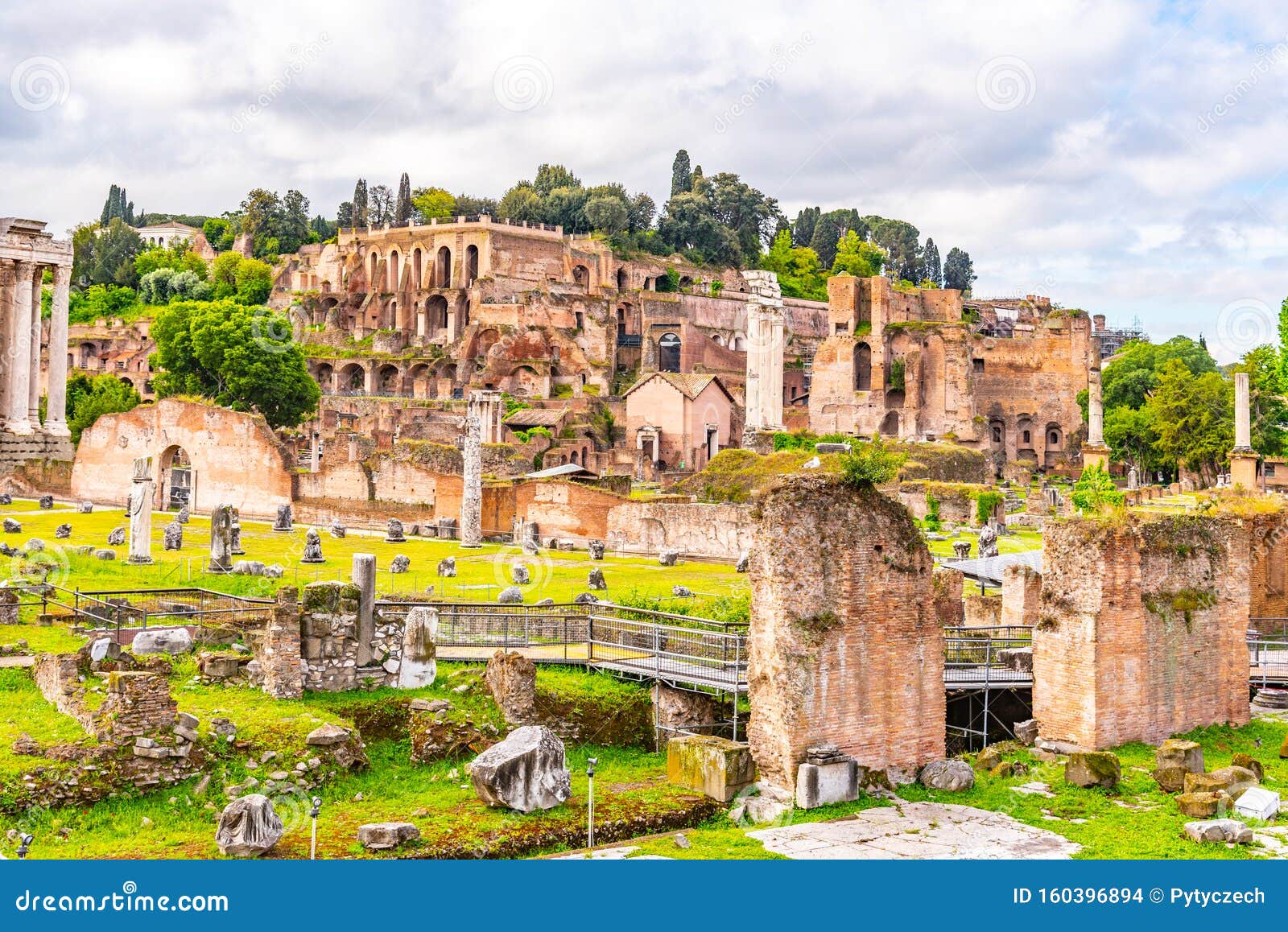 Ancient Roman Forum Panoramic View, Rome, Italy Stock Photo - Image of ...