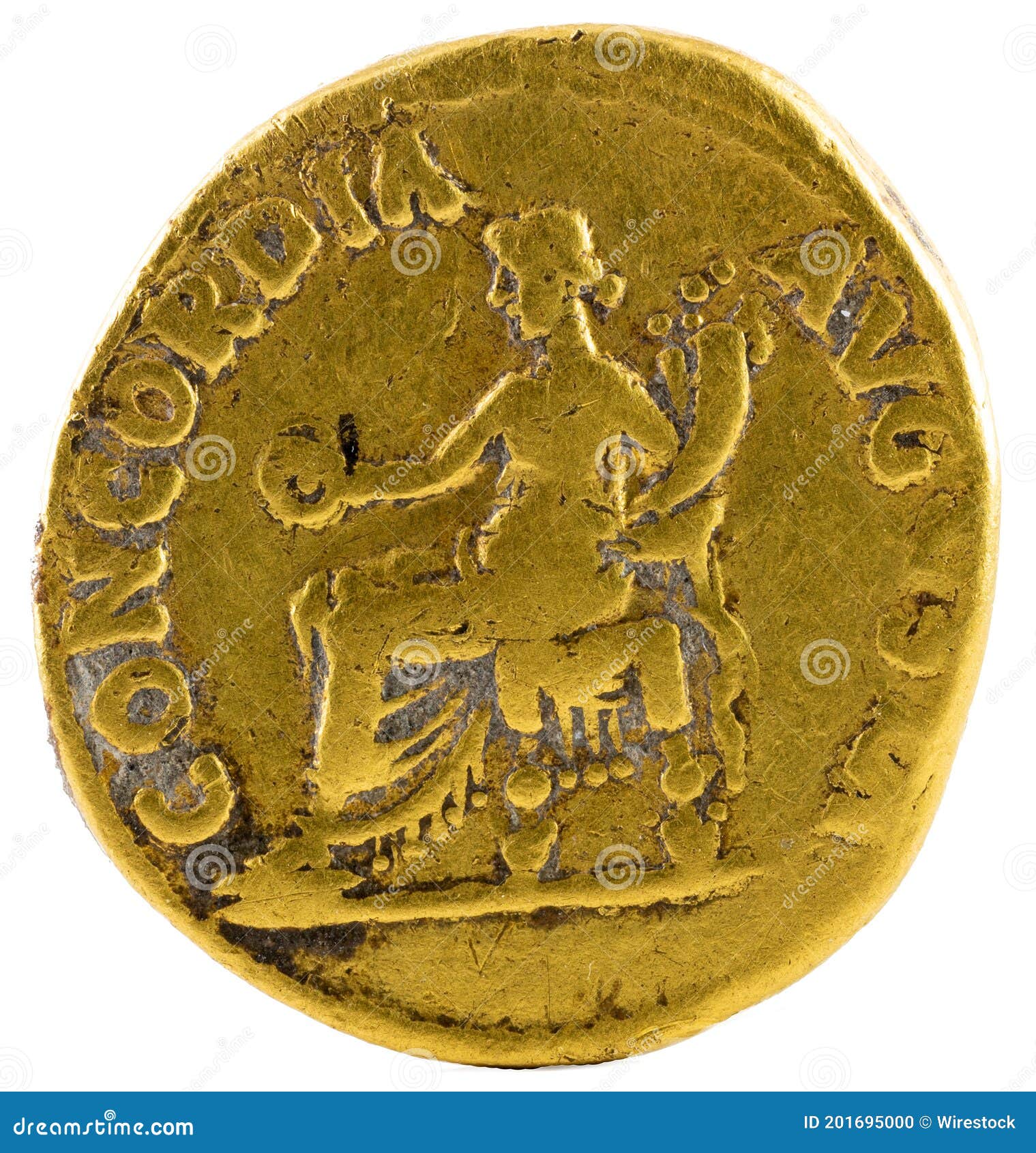 Ancient Roman Gold Aureus Coin of Emperor Nero Stock Photo - Image of ...