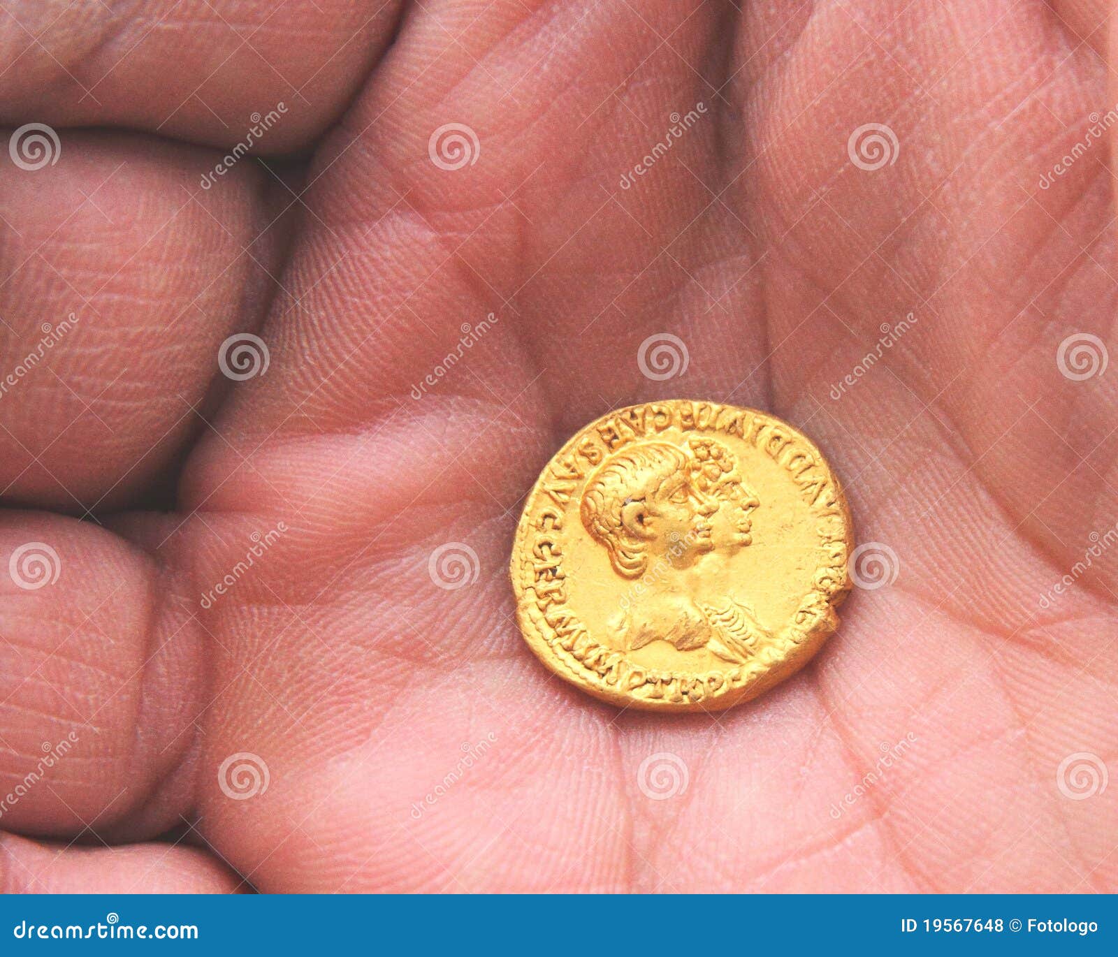 Ancient Roman Gold Coin of Nero Stock Photo - Image of economics, money ...