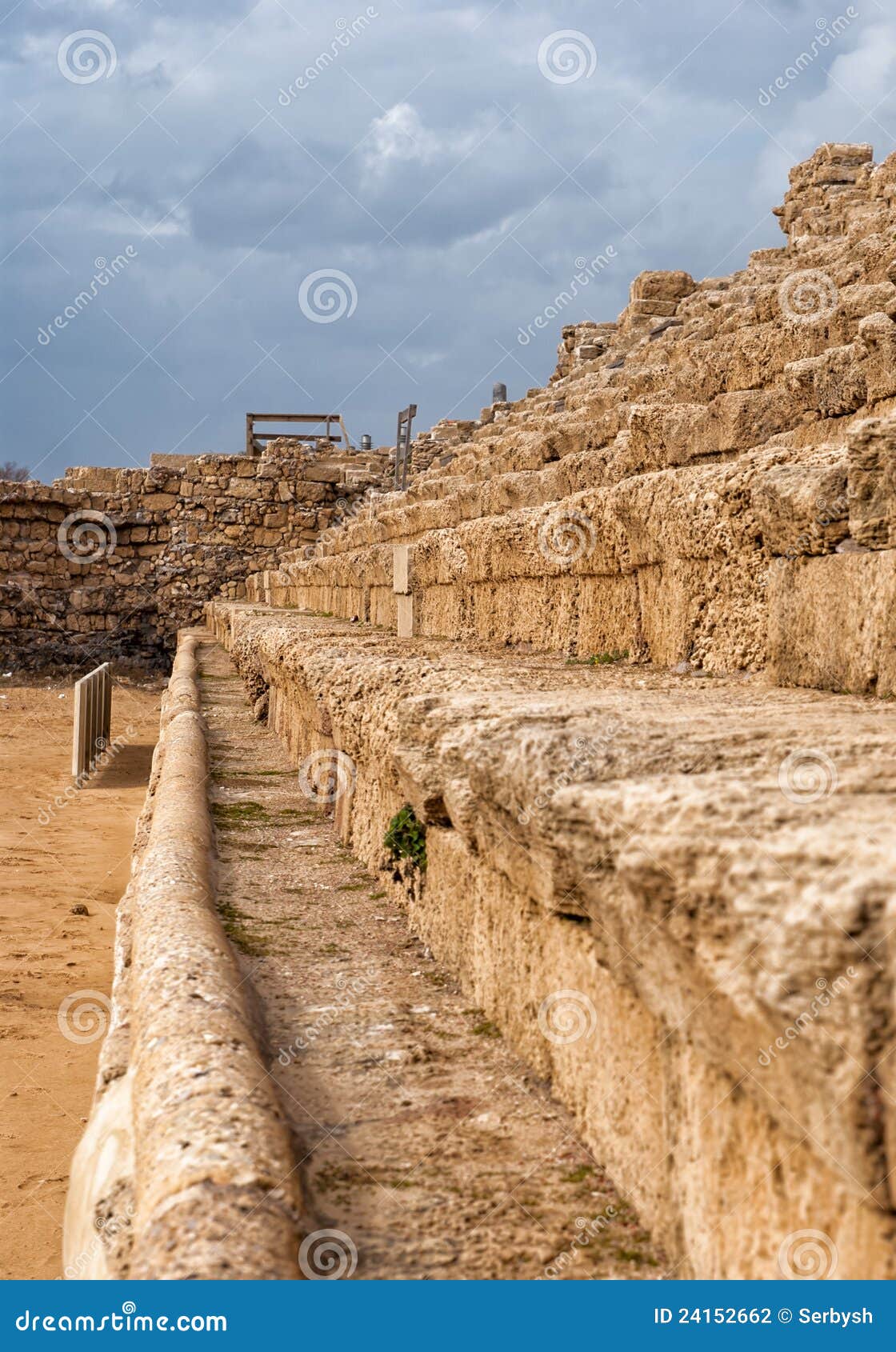 Ancient Roman Hippodrome in Caesarea Stock Photo - Image of excavation ...