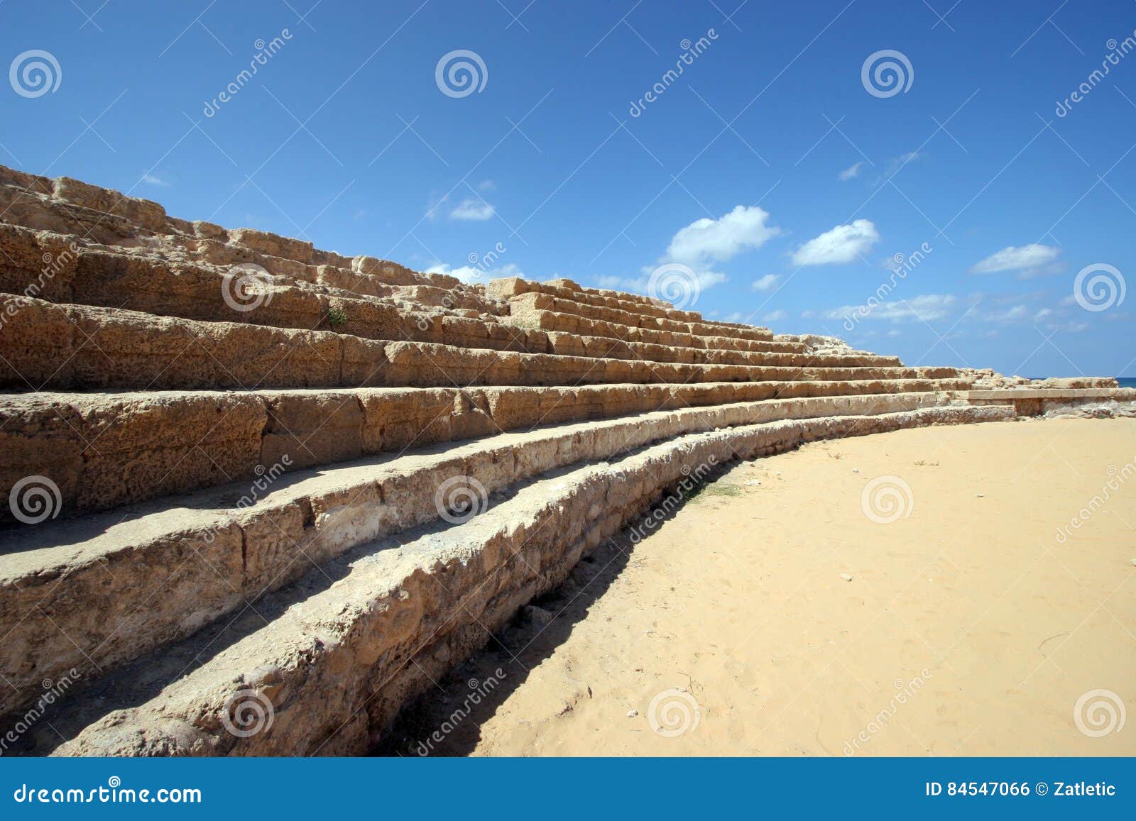 Ancient Roman Hippodrome in Caesarea Stock Photo - Image of herod, east ...