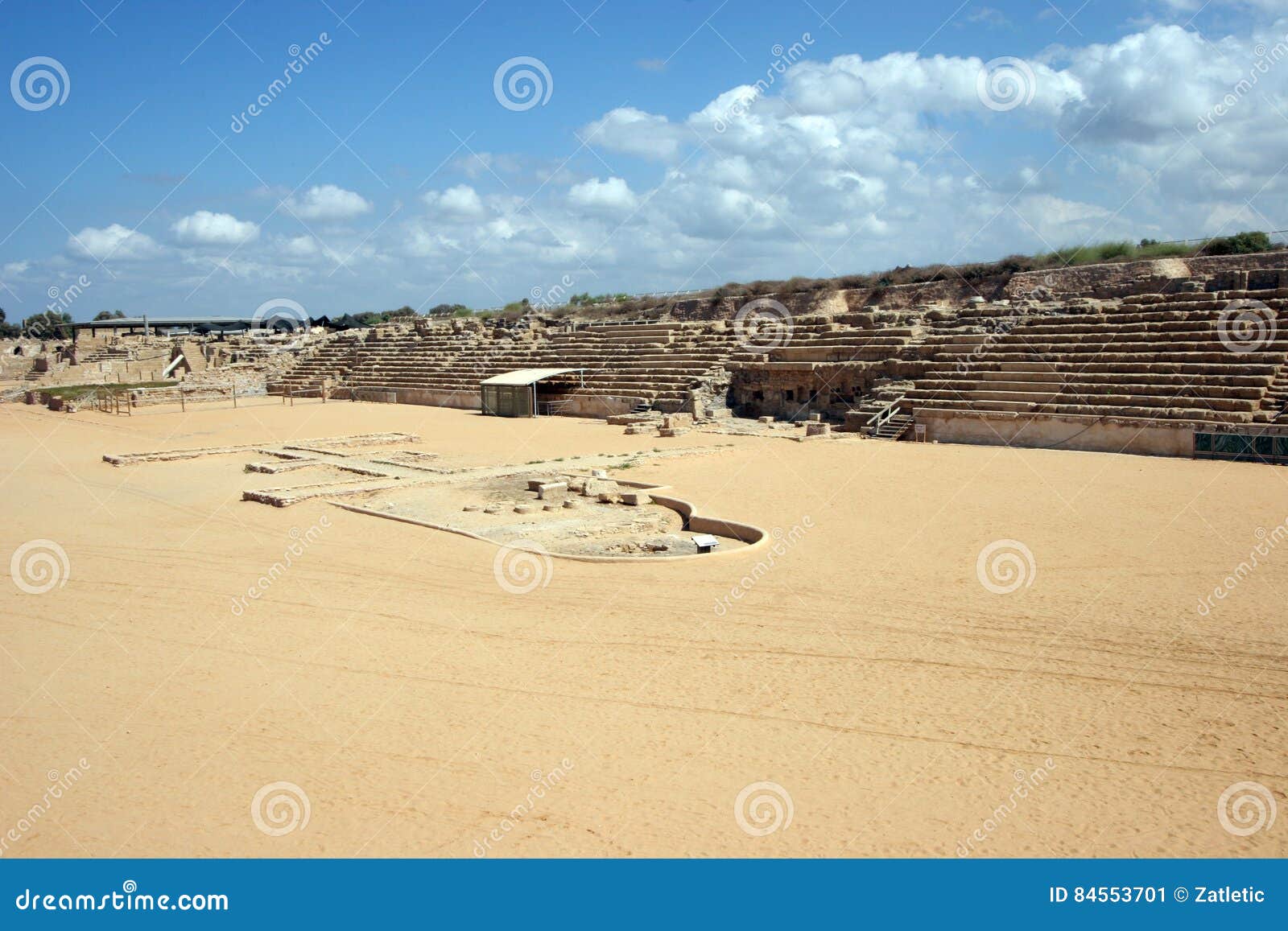 Ancient Roman Hippodrome in Caesarea Stock Image - Image of israel ...