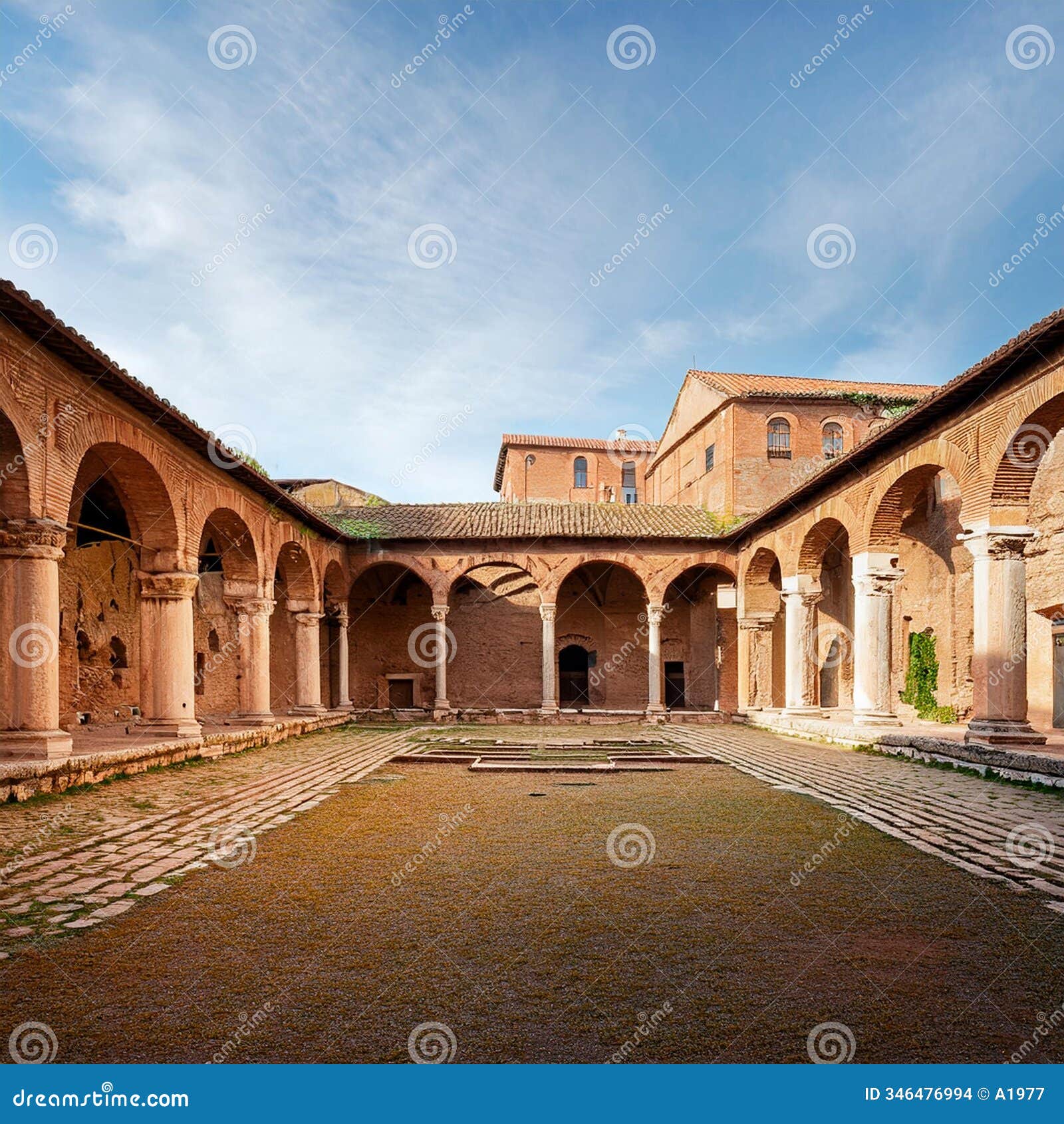 Inner Yard Of Sent Antuan Kilisesi In Istanbul, Turkey, Architektural ...