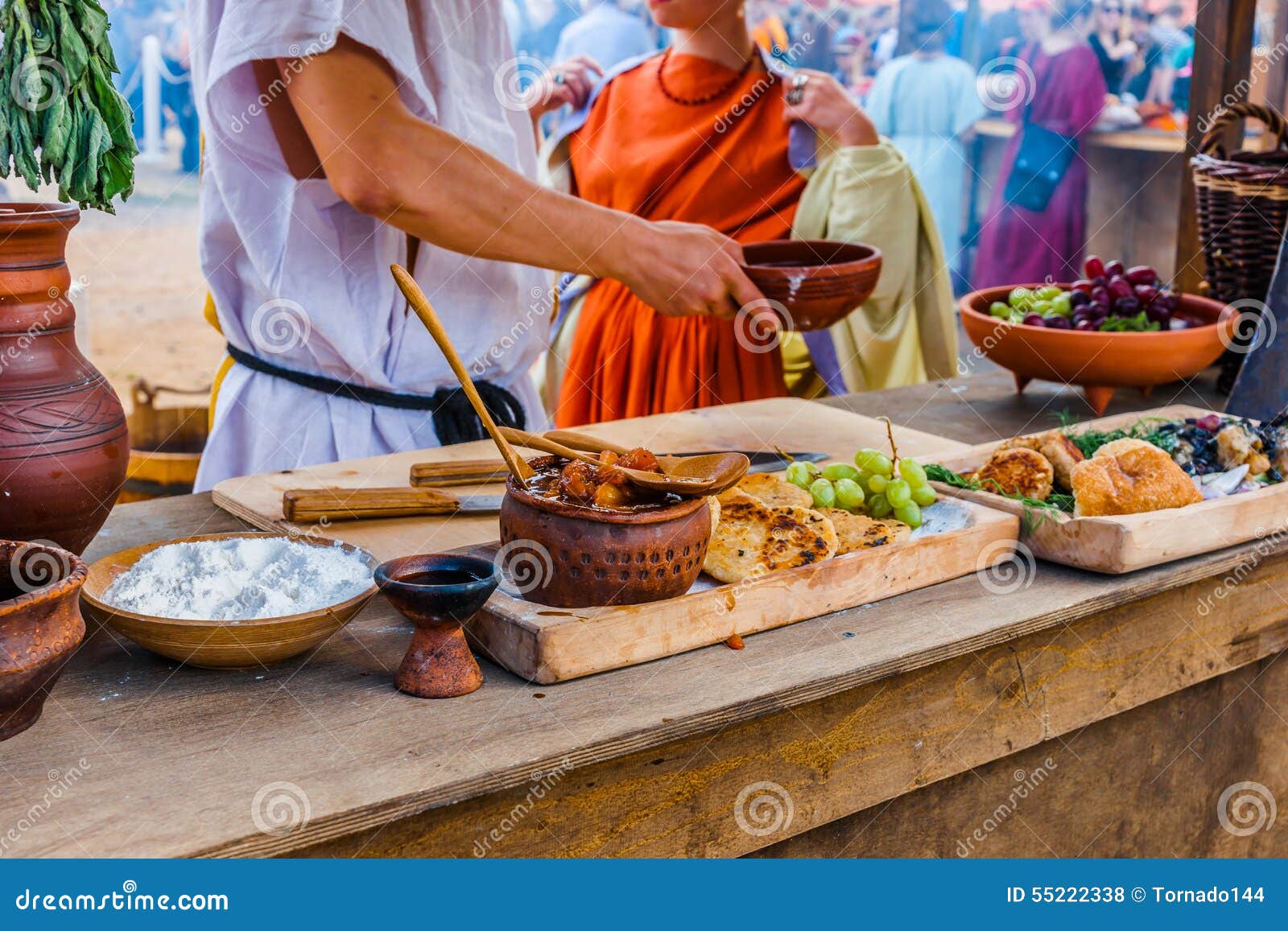 At the Ancient Roman Kitchen Stock Photo - Image of folk, design: 55222338
