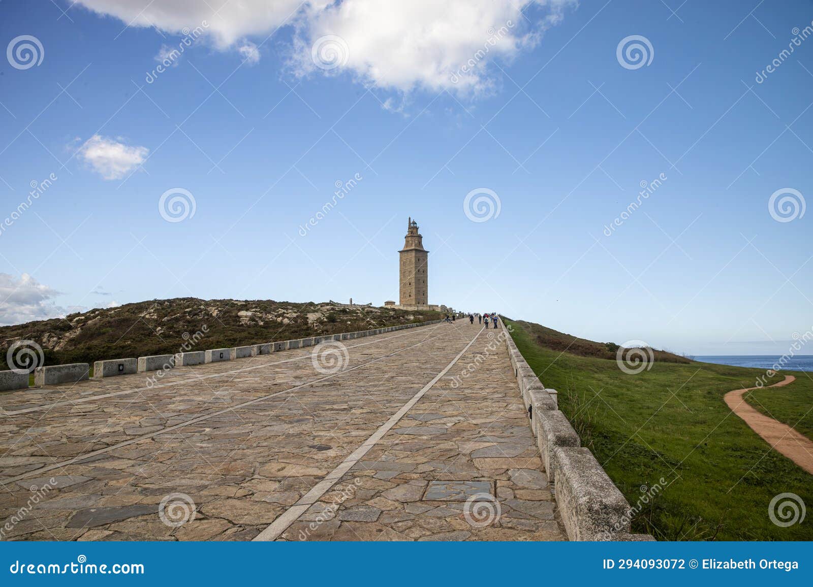 Ancient Roman Lighthouse in Operation, Tower of Hercules Stock Photo ...