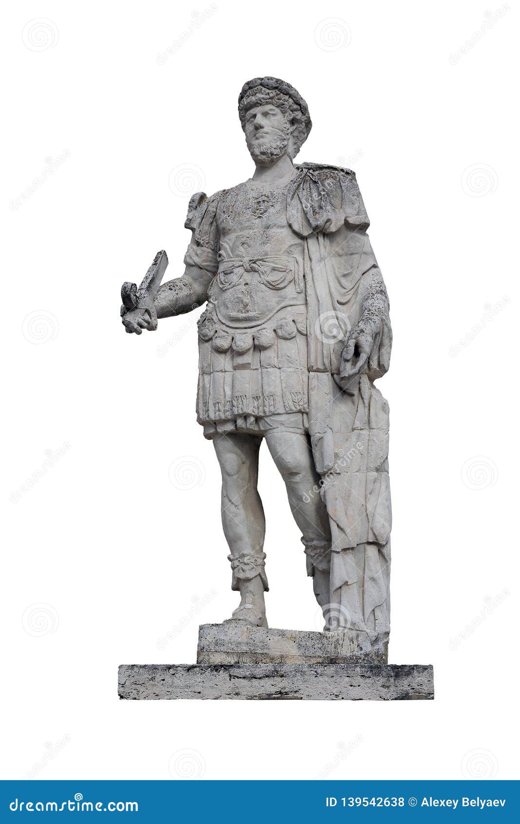 Ancient Roman Marble Statue of Roman Emperor Isolated on White ...
