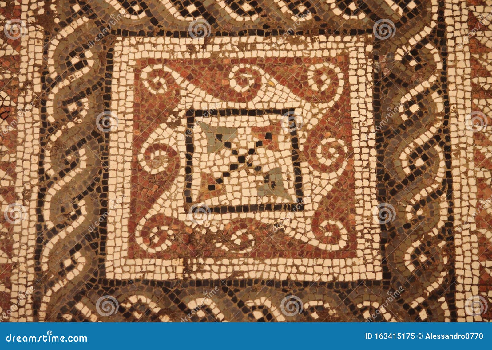 Ancient roman mosaic stock image. Image of close, ancient - 163415175