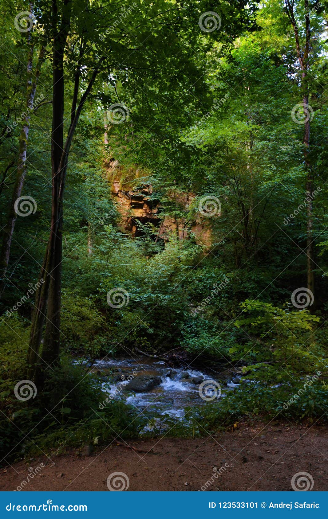 Ancient Roman Quarry Next To a Mountain River - Stream Flowing through ... Ancient Roman Quarry Next To a Mountain River - Stream Flowing through ...