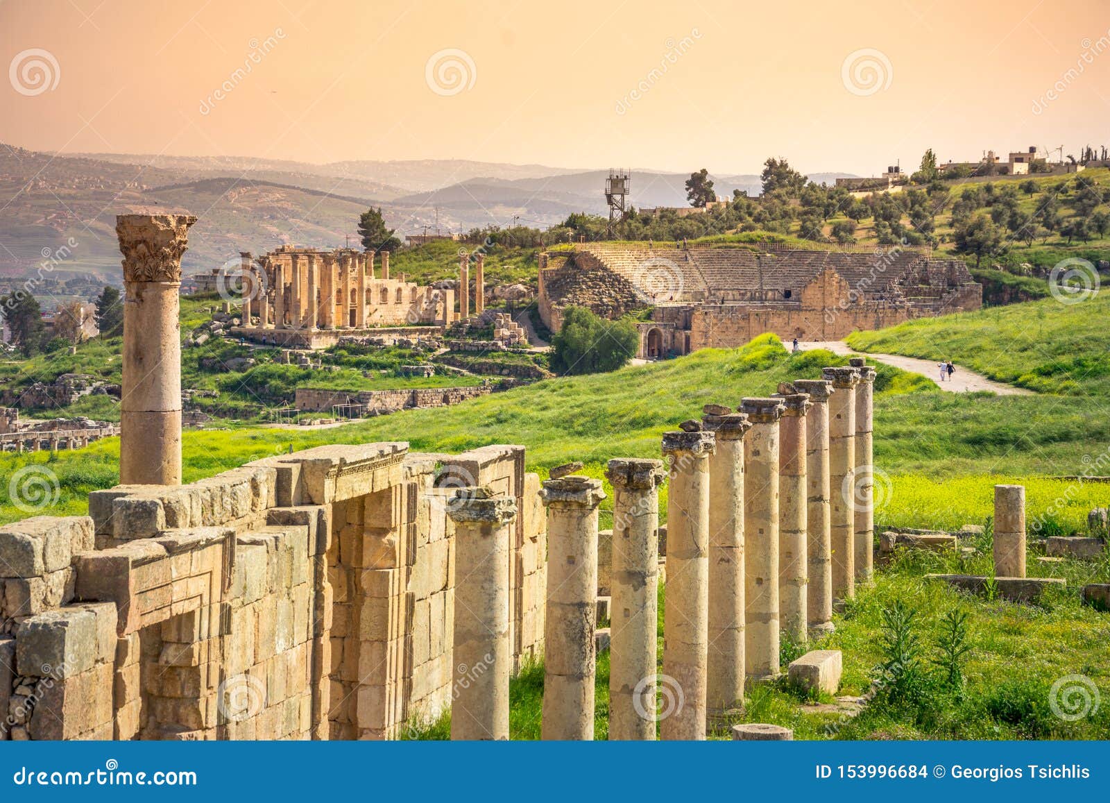 Ancient and Roman Ruins of Jerash Gerasa, Jordan Stock Photo - Image of ...