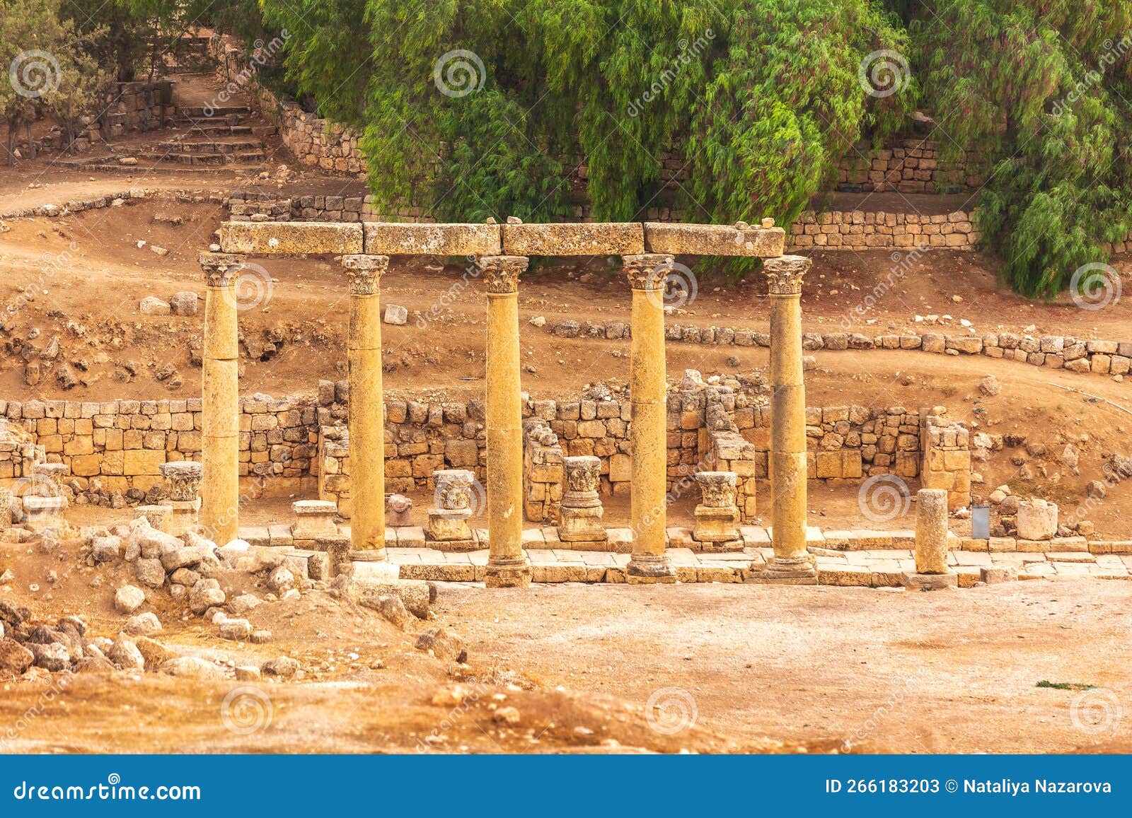 Ancient Roman Ruins of Jerash Gerasa, Jordan Stock Image - Image of ...