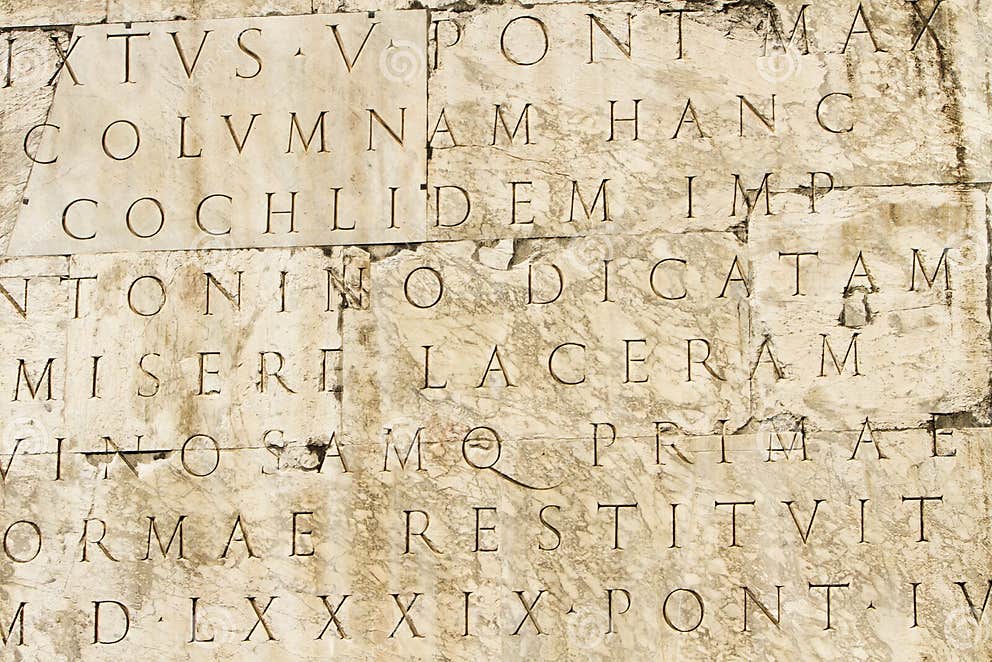 Ancient roman script stock photo. Image of italy, monument - 107622166