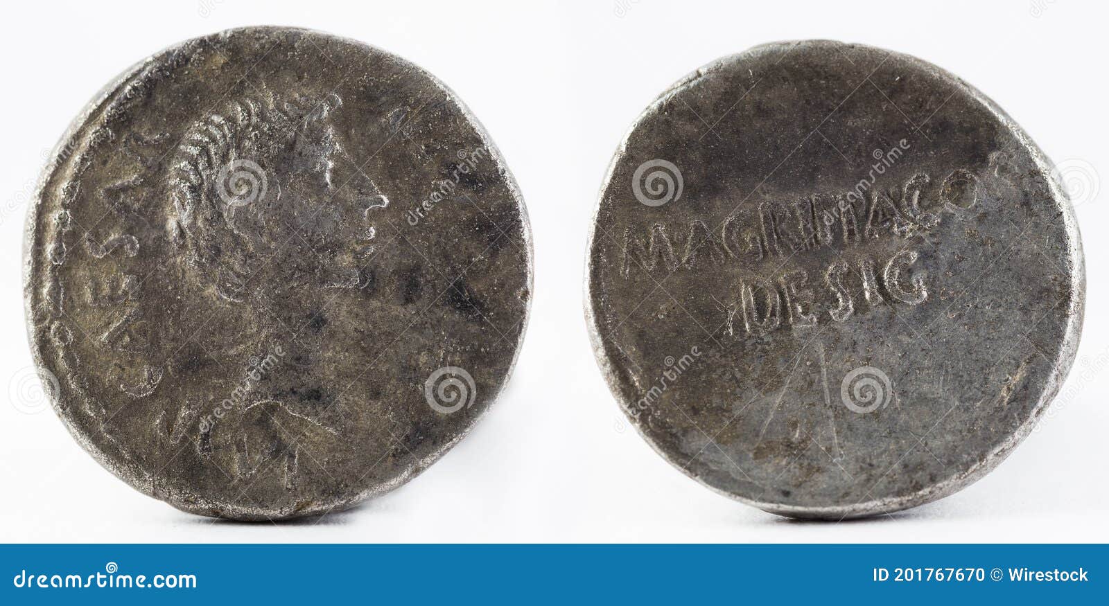 Ancient Roman Silver Denarius of Marcus Vipsanius Agrippa Stock Photo ...