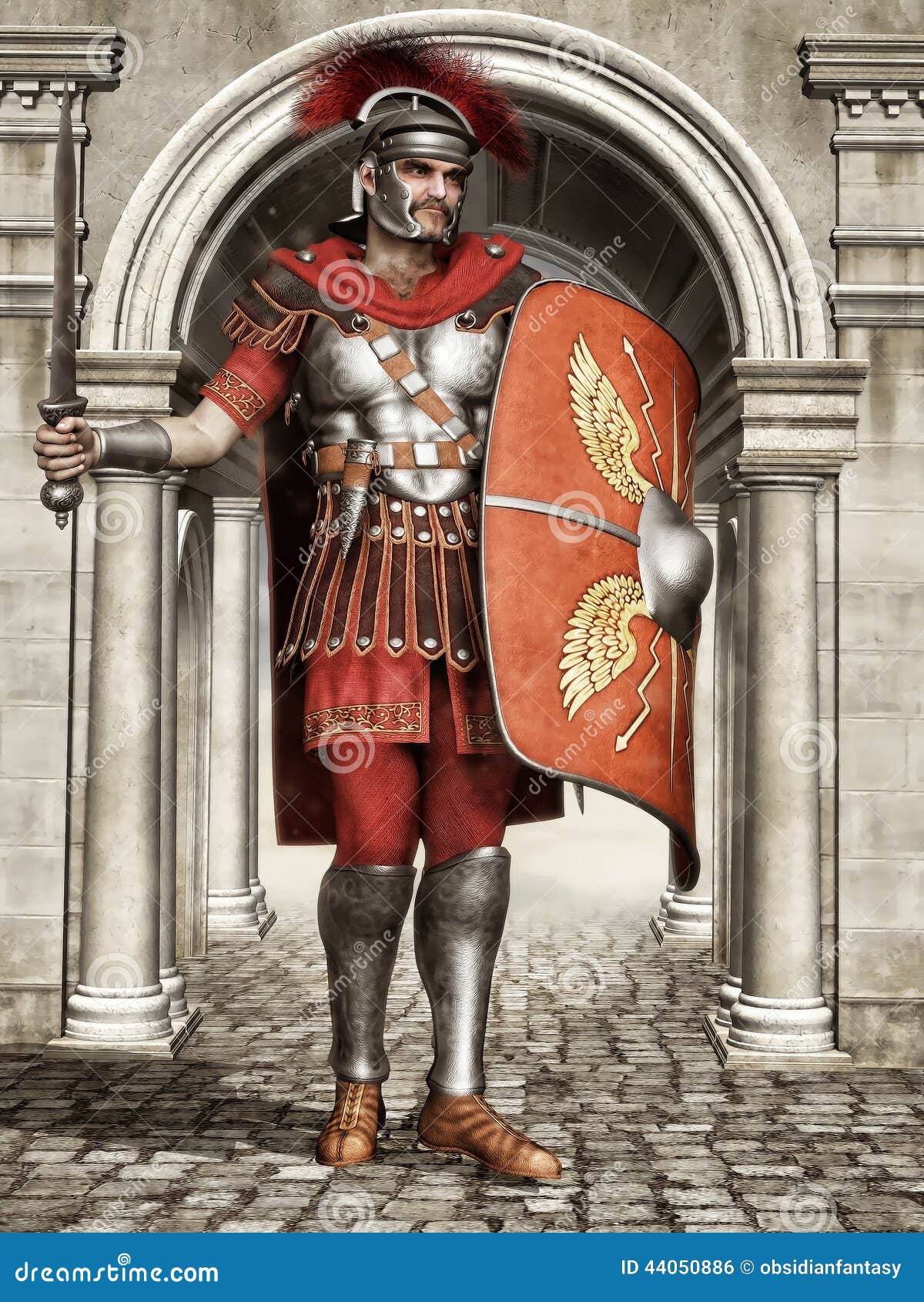 Ancient Roman soldier stock illustration. Illustration of sword - 44050886