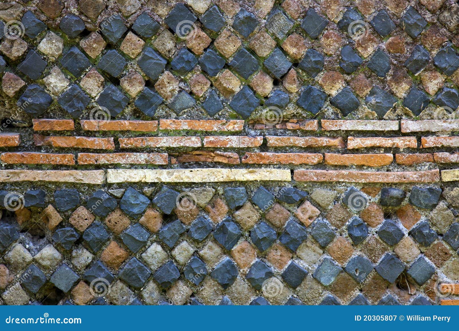 Ancient Roman Stone Wall Background Ostia Antica Stock Image - Image of ...