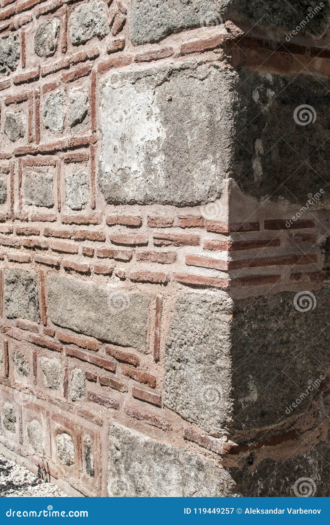 Ancient Roman stone wall stock image. Image of history - 119449257
