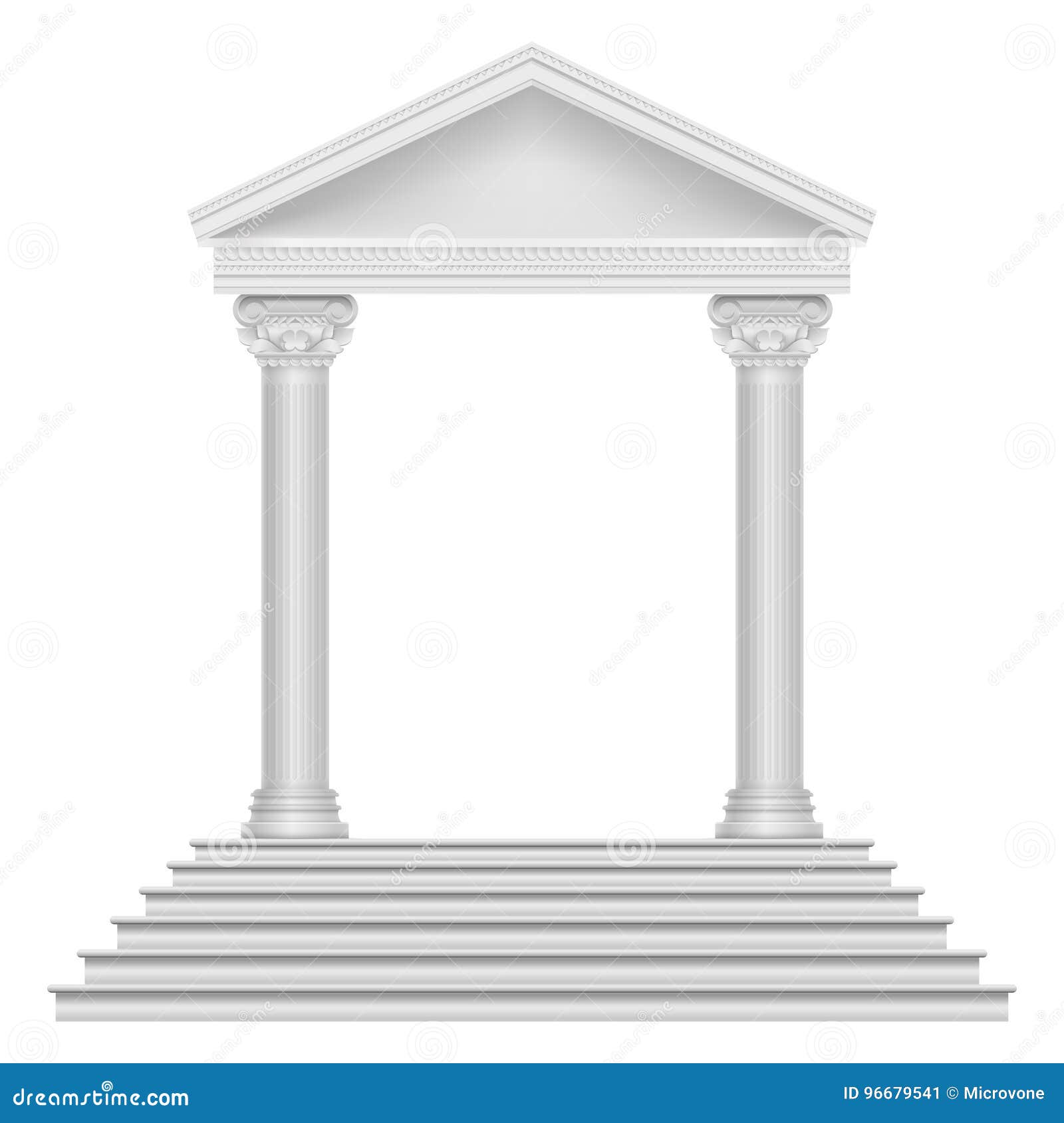 Ancient Roman Temple with Steps and Columns Stock Vector - Illustration ...