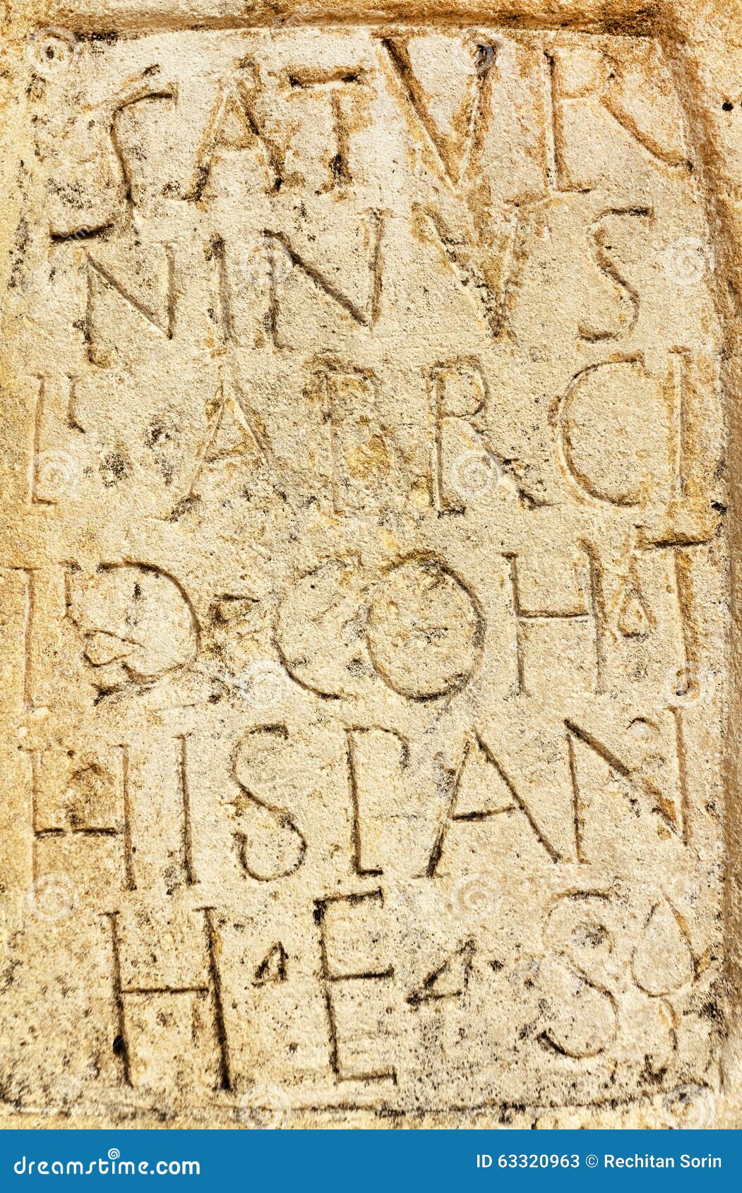 Ancient Roman Text Engraved on a Stone Stock Image - Image of ...