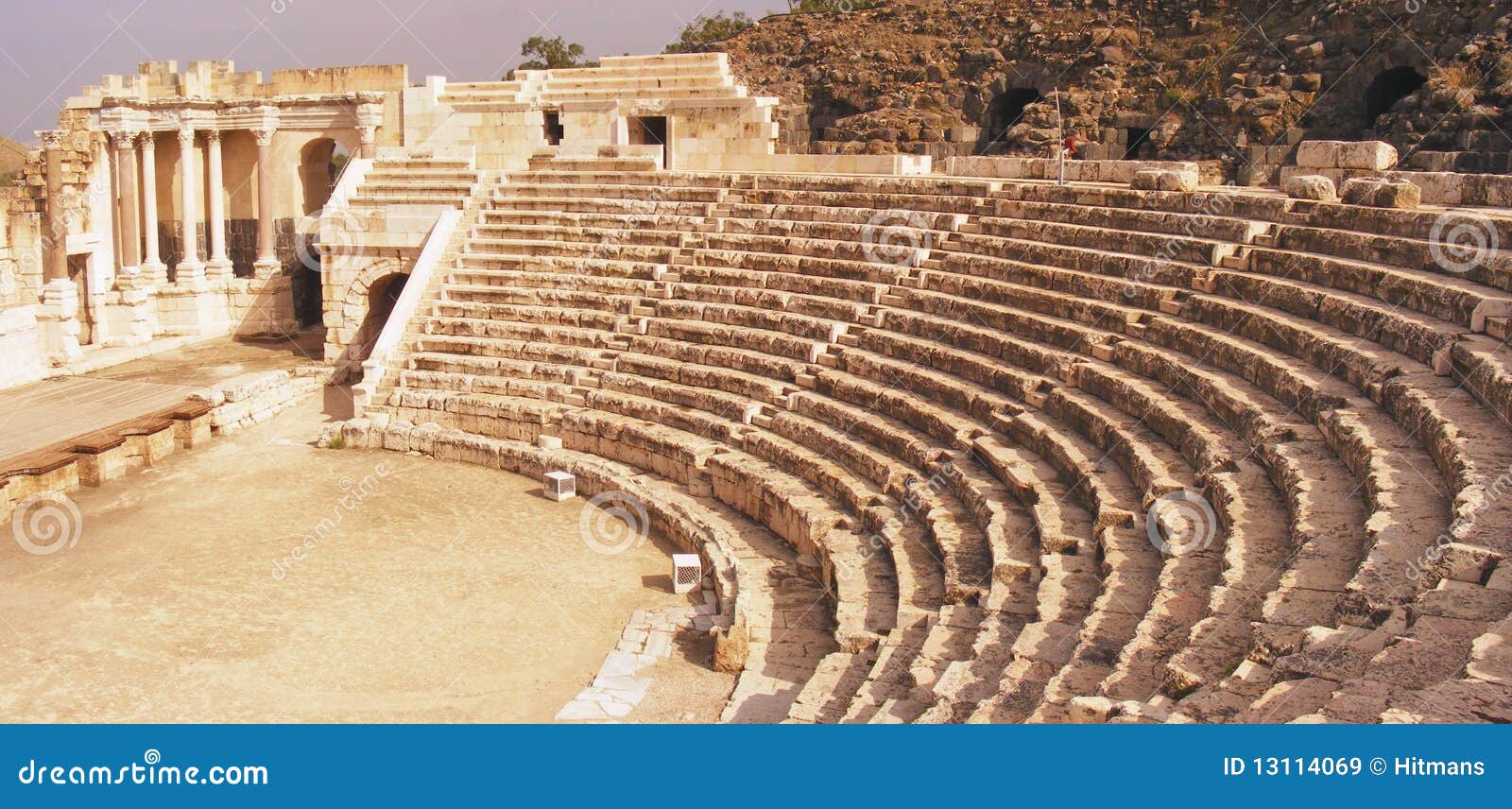 Ancient Roman Theater in Israel Stock Image - Image of stage ...