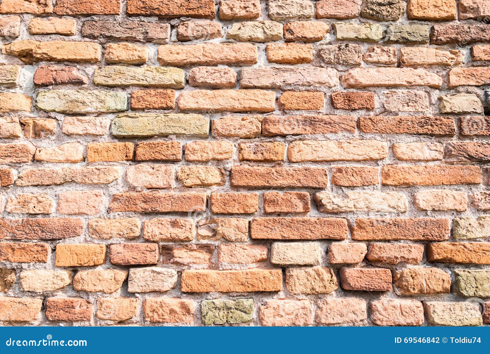 Ancient Roman Wall of Bricks. Stock Photo - Image of archeology ...