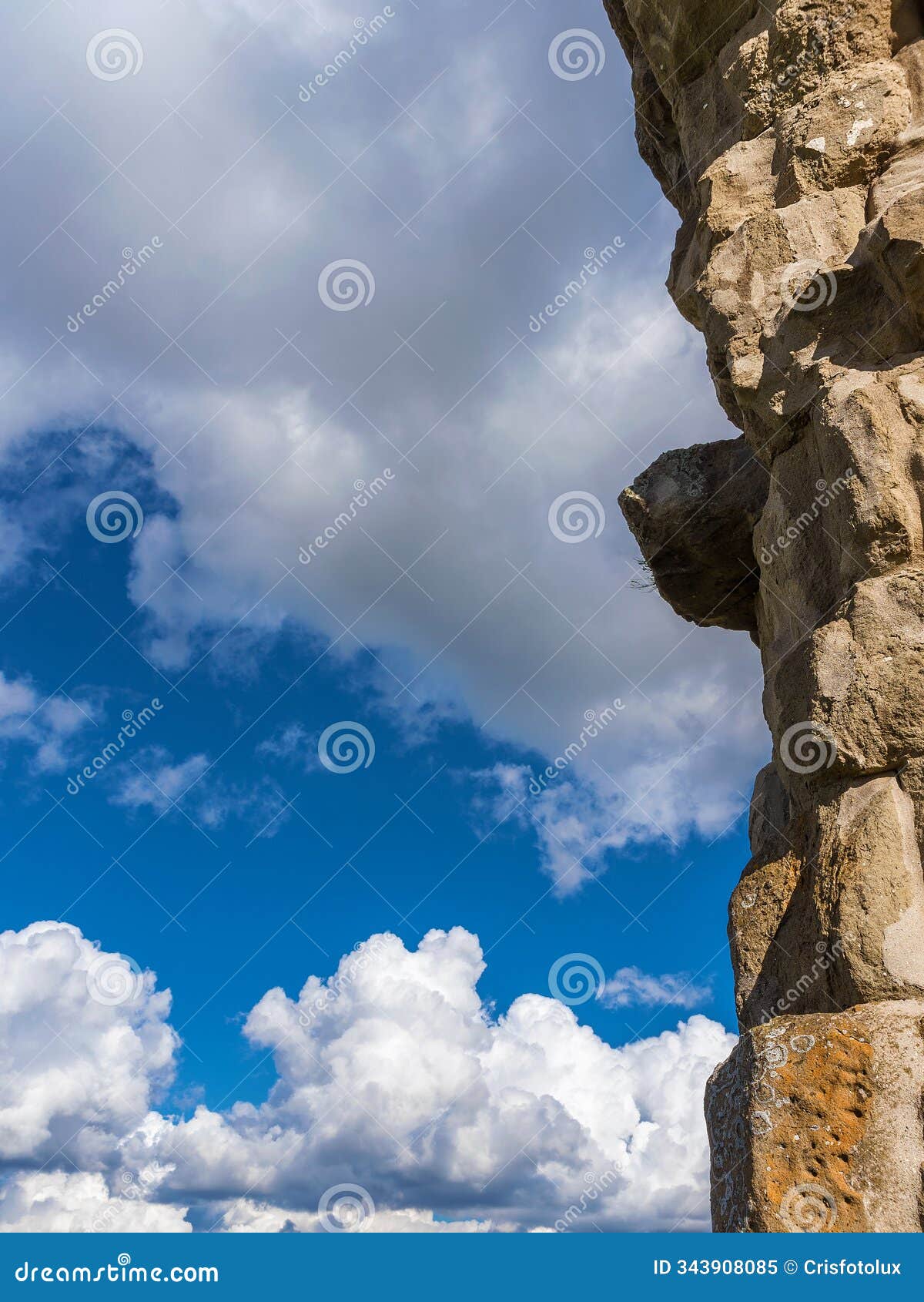 Ancient Roman Wall with Clouds Stock Image - Image of archaeology, ruin ...
