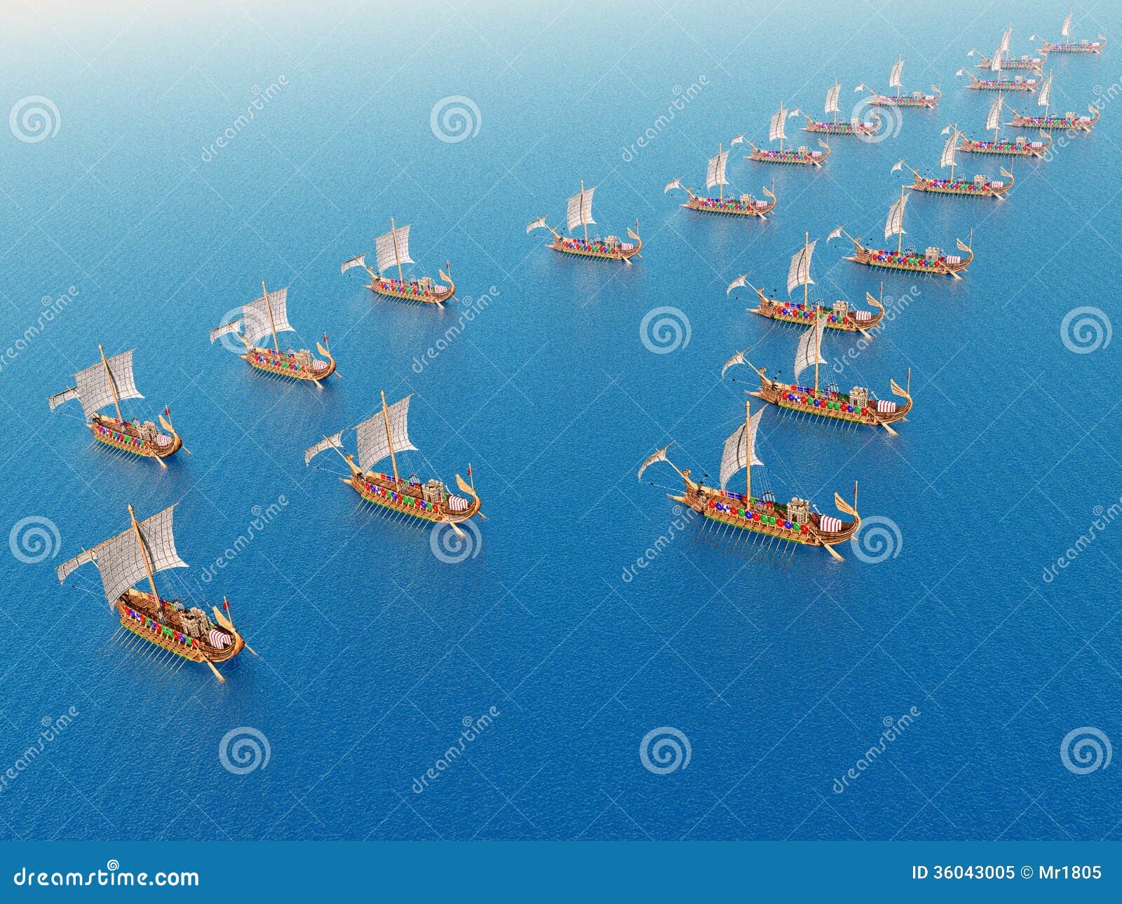 Fleet Of Ancient Roman Warships Royalty-Free Illustration ...