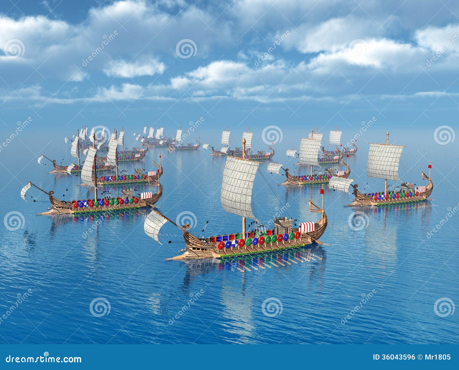 Ancient Roman Warships stock illustration. Illustration of ancient ...