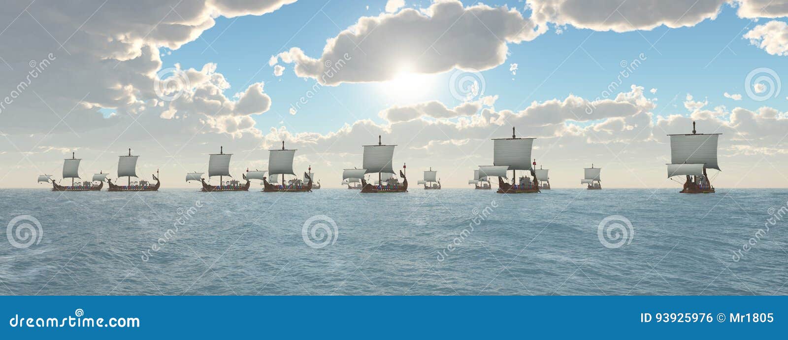 Ancient Roman Warships stock illustration. Illustration of blue - 93925976