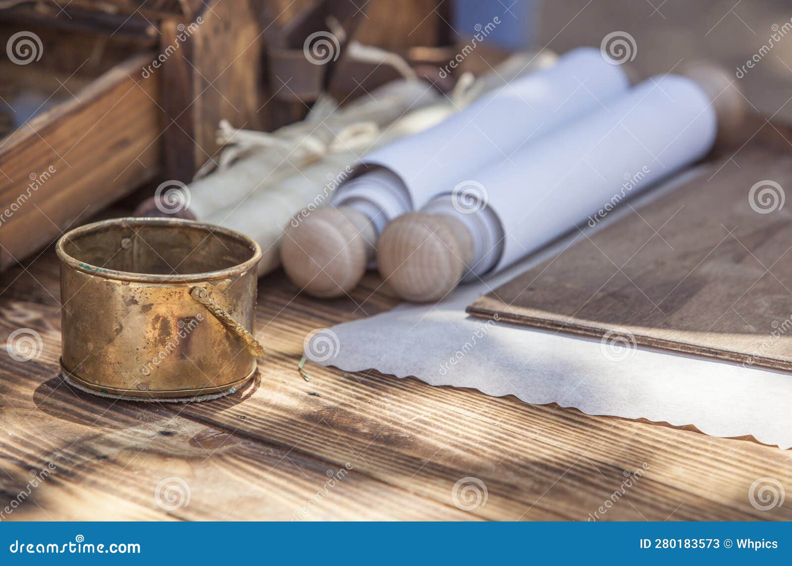 Ancient Roman Writing and Documents Management Implements Stock Image ...