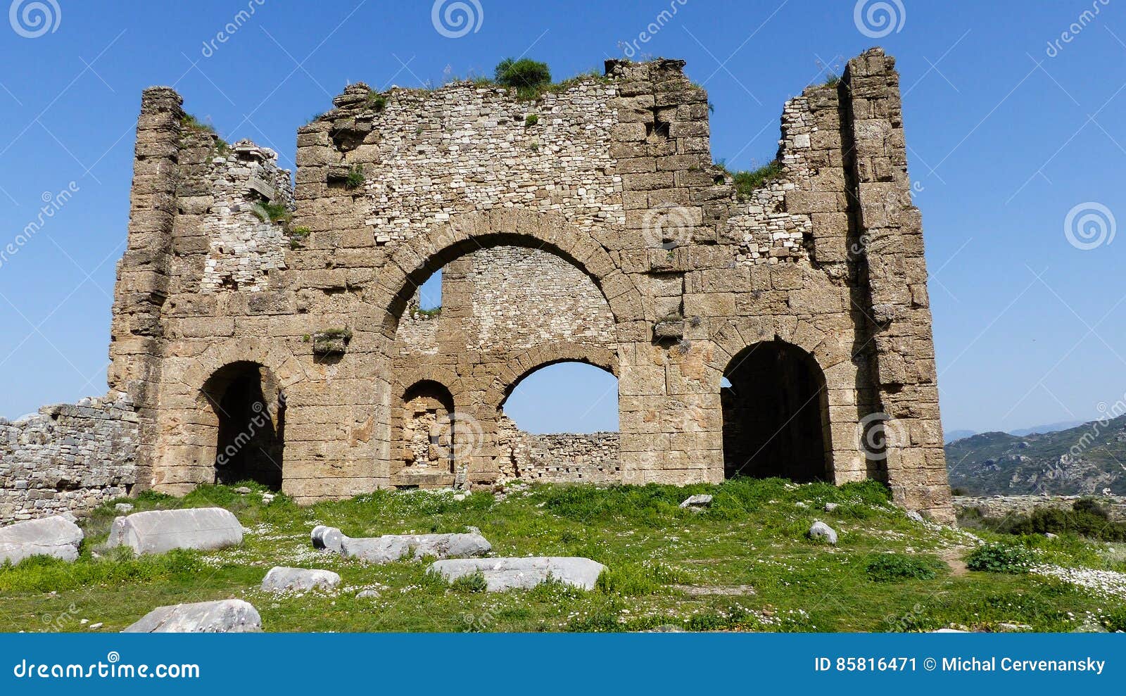 Ancient Romanian Ruins in Turkey Stock Image - Image of dacia, black ...
