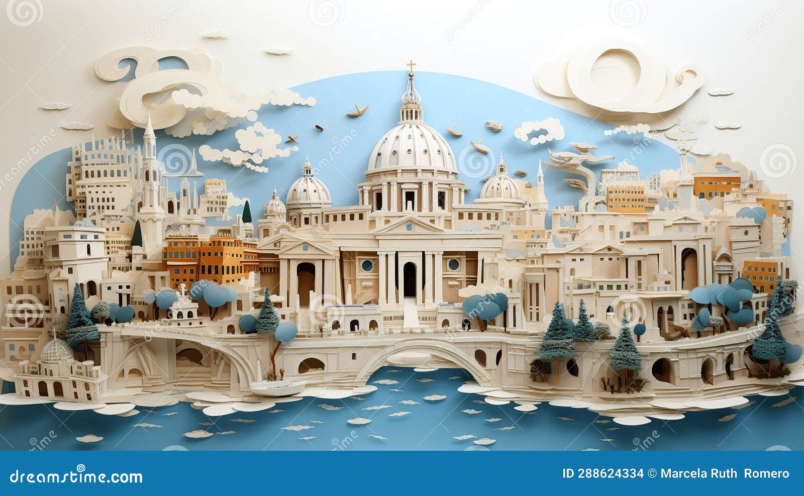 Ancient Rome City, 3D Style. AI Generated Stock Illustration ...