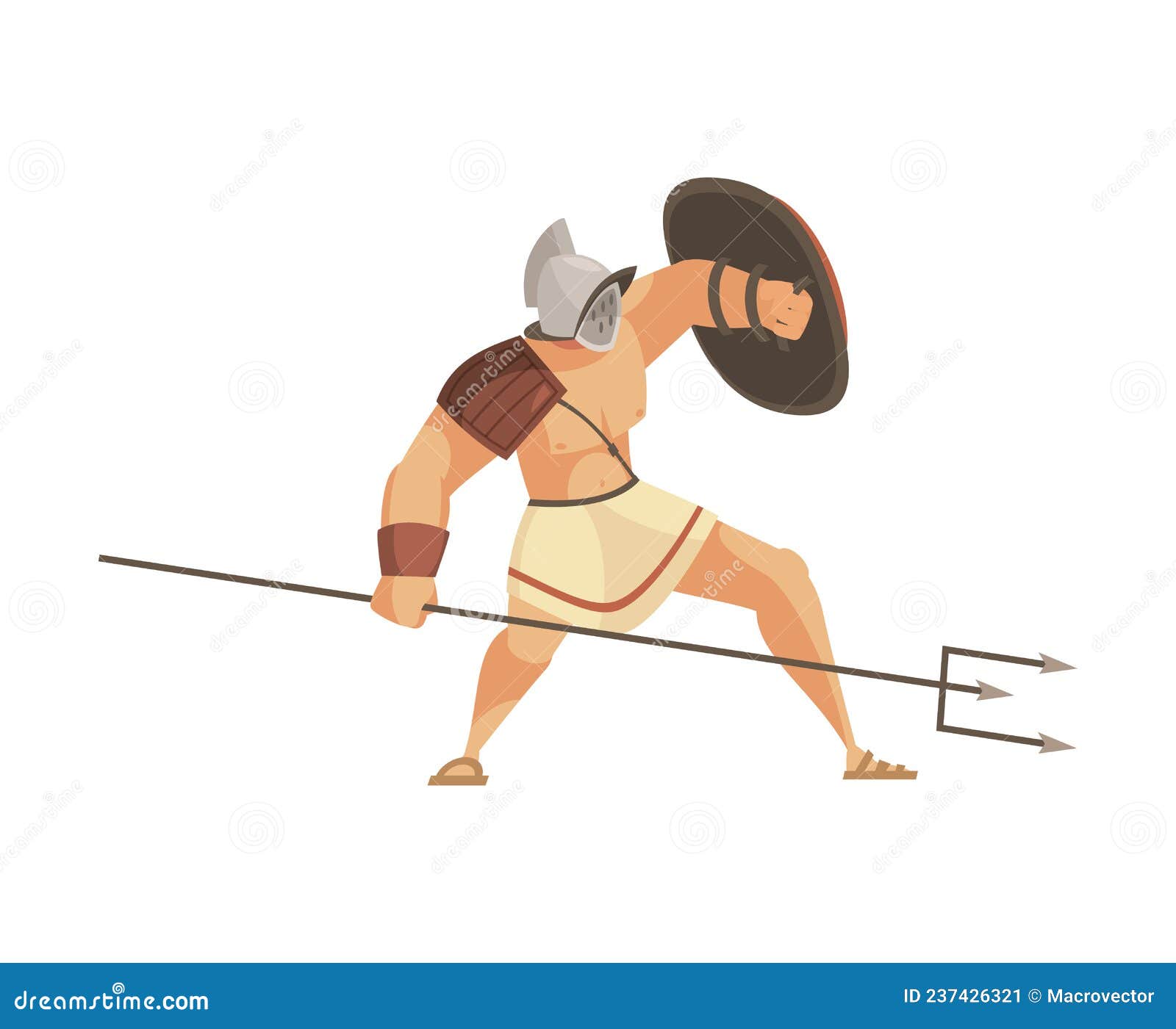 Gladiator Fight, Soldiers And Weapons Roman Men Vector Illustration ...