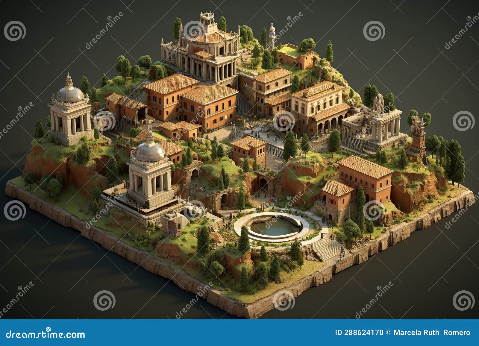 Ancient Rome Isometric Diorama Land Plot. AI Generated Stock Photo ...