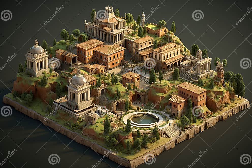 Ancient Rome Isometric Diorama Land Plot. AI Generated Stock Photo ...