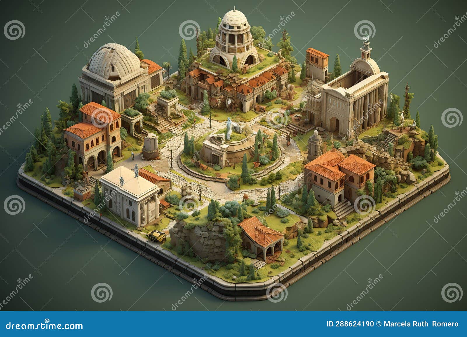Ancient Rome Isometric Diorama Land Plot. AI Generated Stock Photo ...