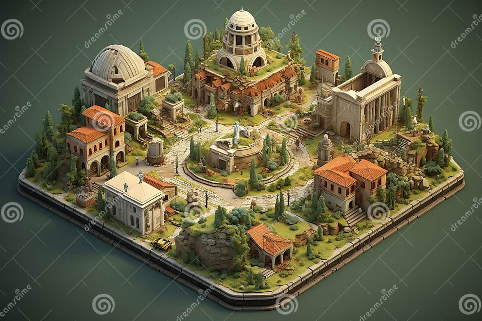 Ancient Rome Isometric Diorama Land Plot. AI Generated Stock Photo ...