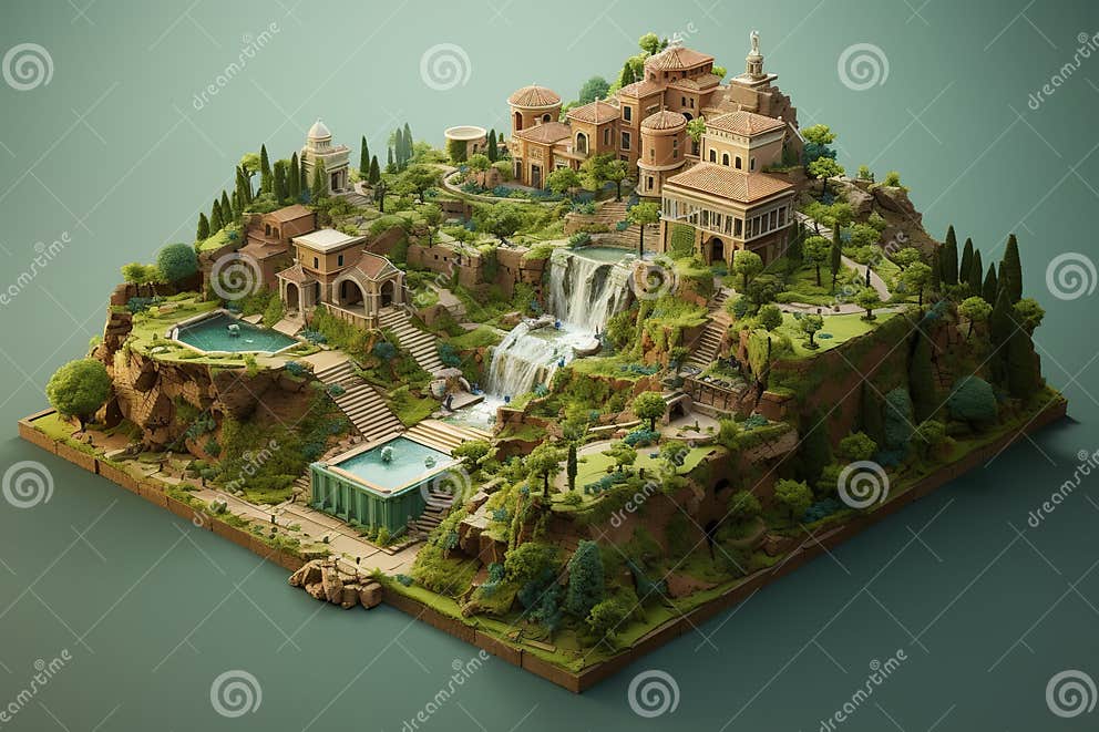 Ancient Rome Isometric Diorama Land Plot. AI Generated Stock Photo ...
