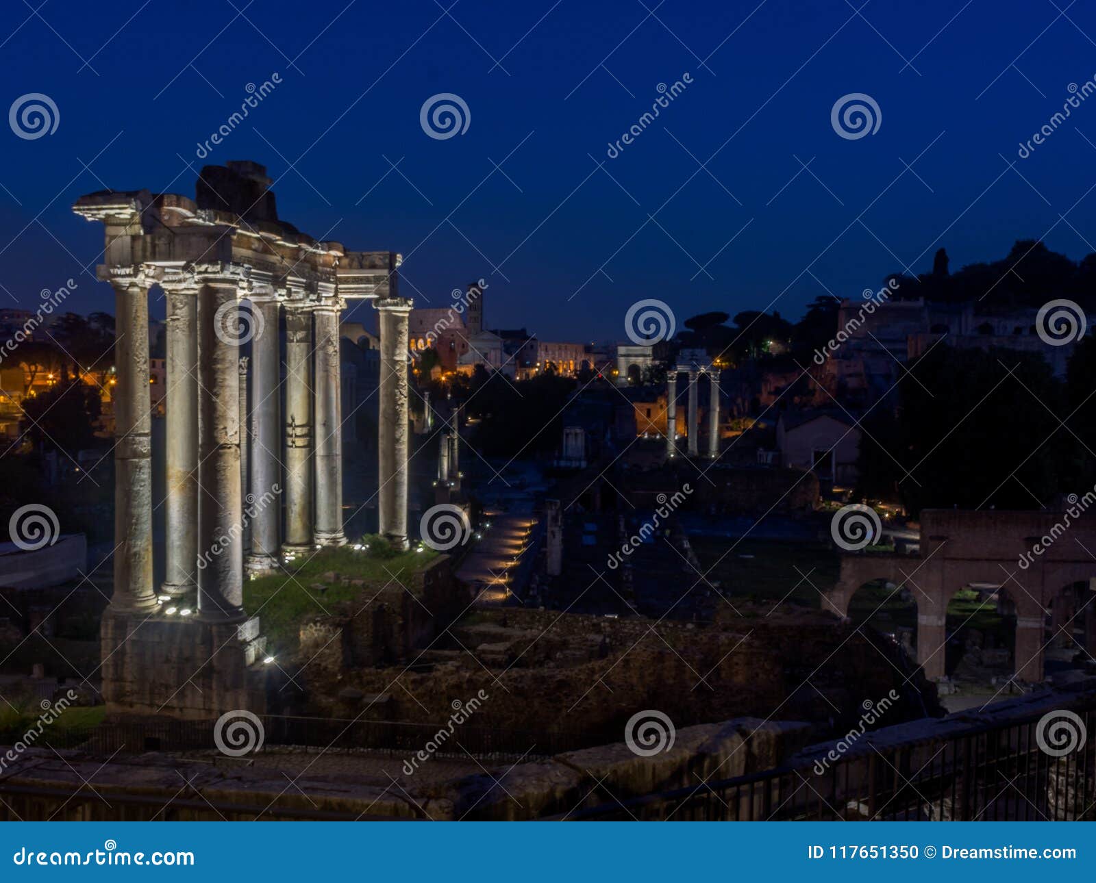 Ancient Rome - Roman Forum in the Night Stock Photo - Image of monument ...