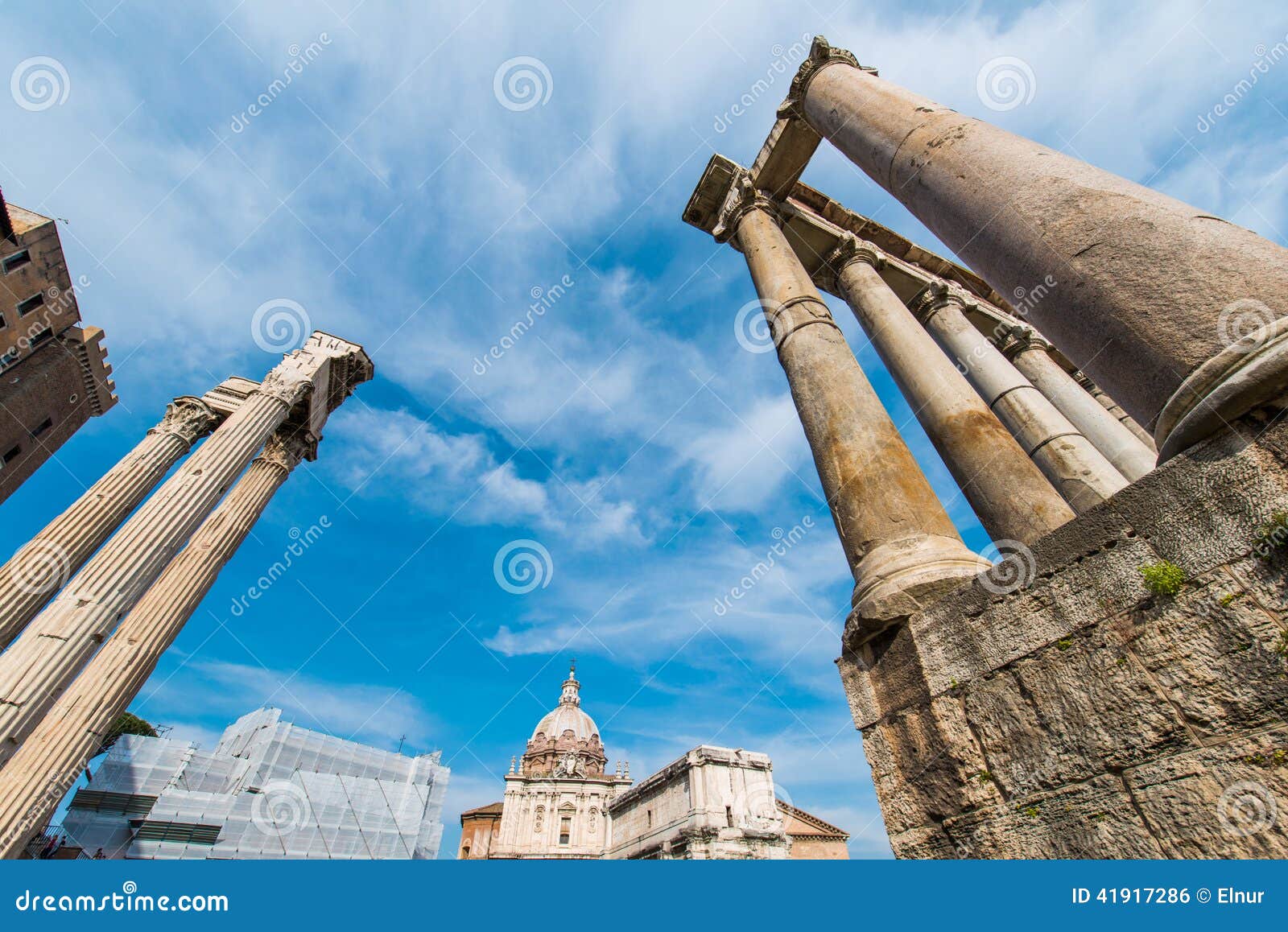Ancient Rome Ruines on Bright Stock Photo - Image of capital ...